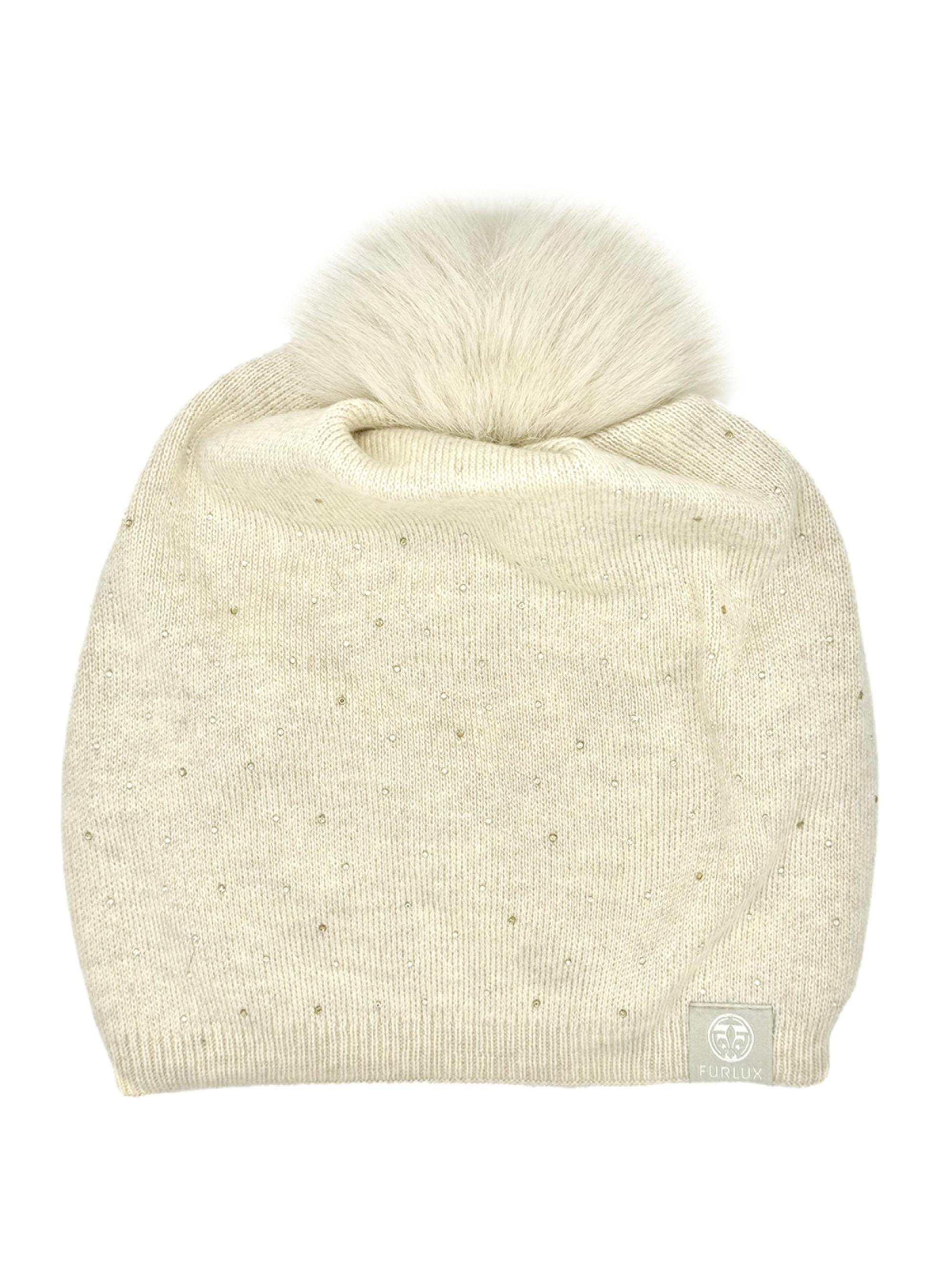 Click here for Furlux Womens Embellished Wool-Cashmere Beanie Wit... prices
