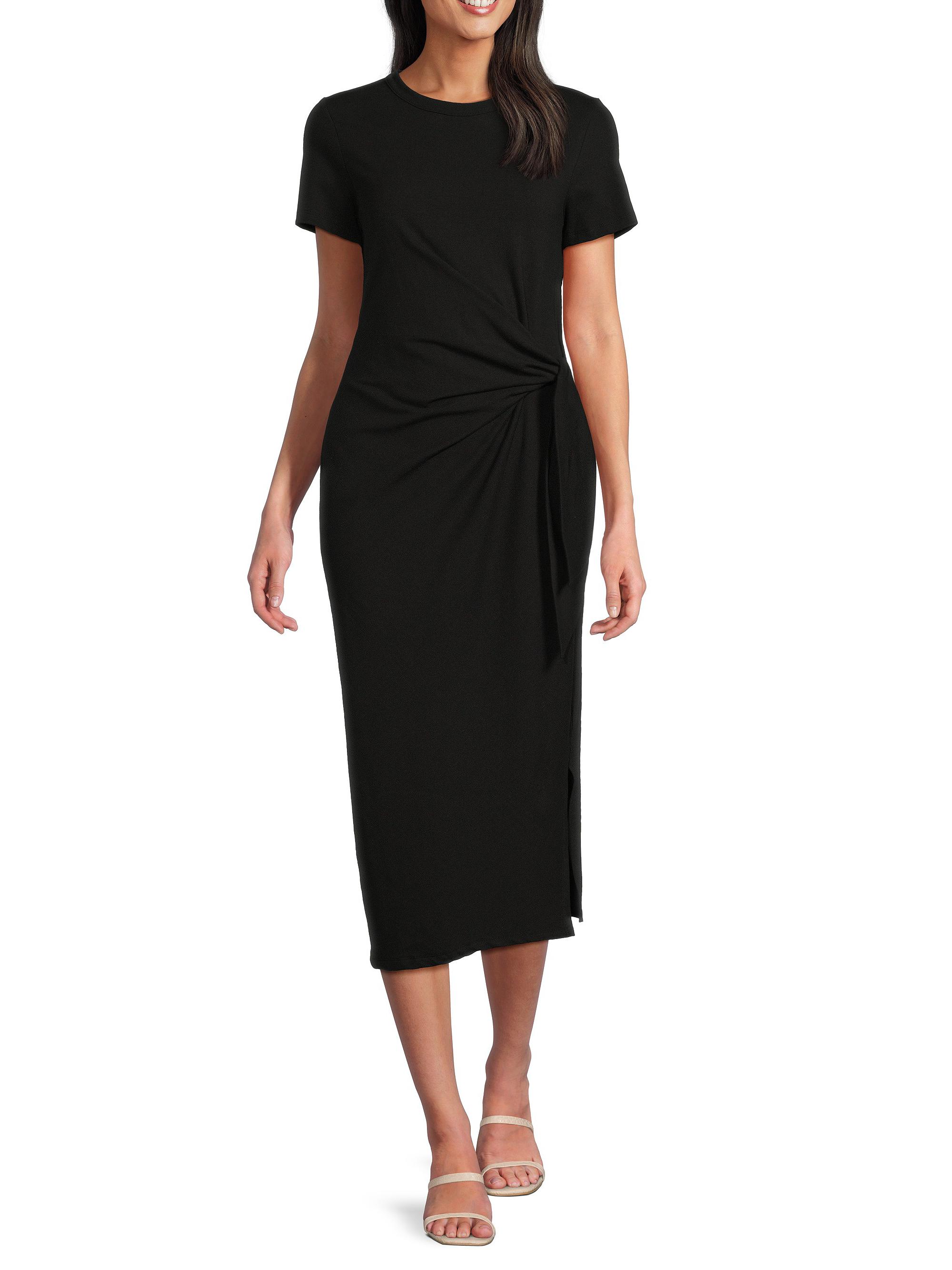 Click here for Renee C. Womens Knot Midi-Dress - Black - Size L prices