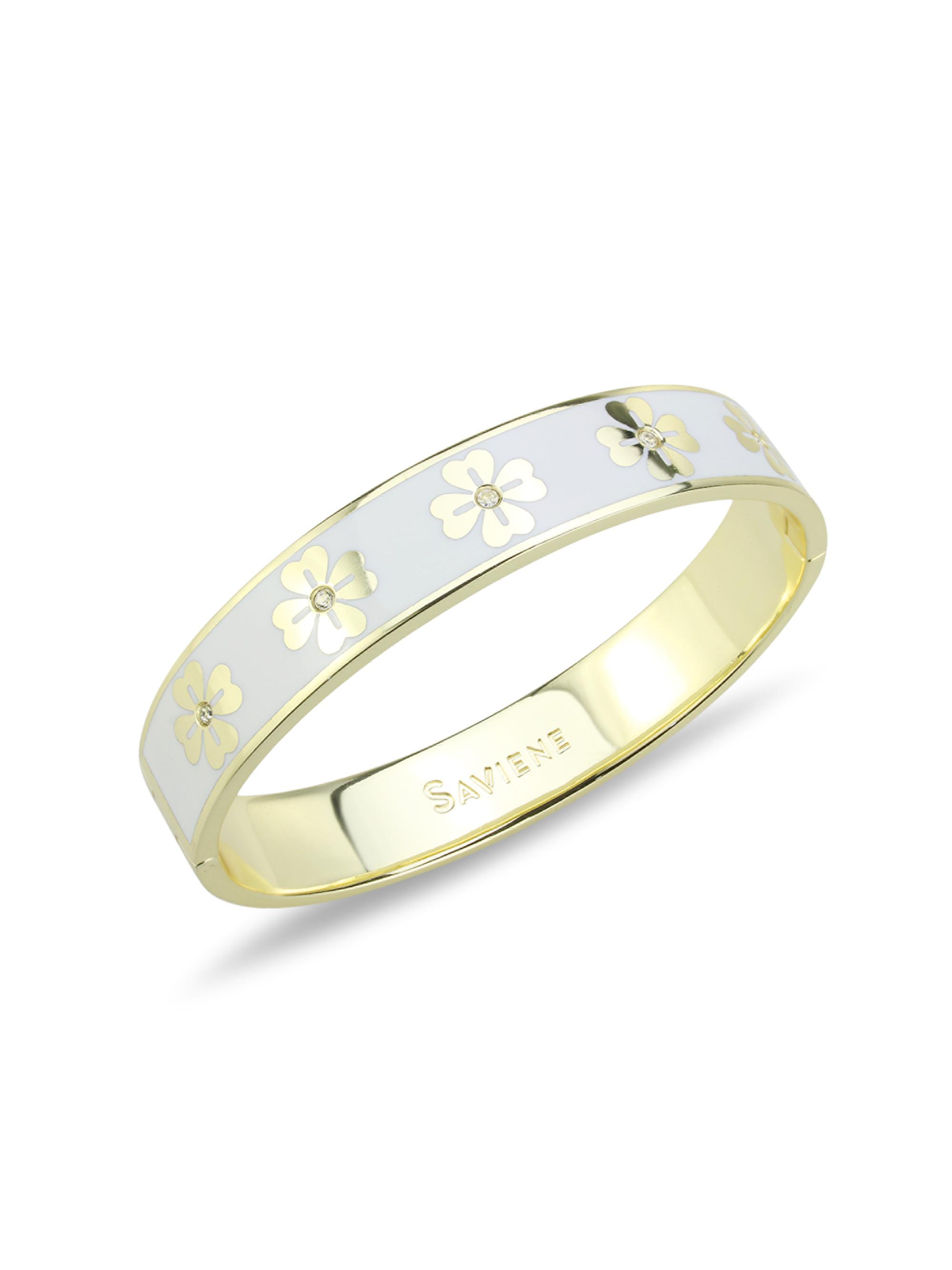 Click here for Saviene Womens 18K Goldplated  Enamel & Crystal Cl... prices