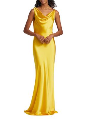 Veronica Beard Sanderson Satin Cowlneck Gown on SALE | Saks OFF 5TH