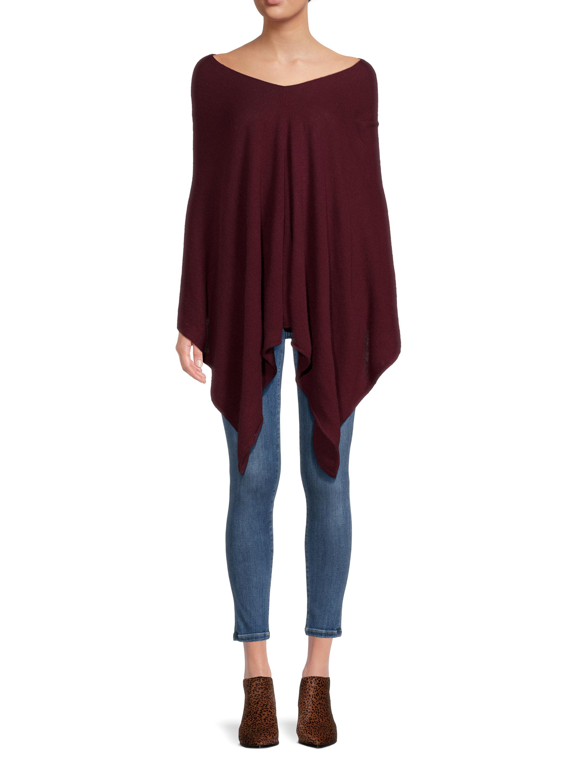 Click here for Saks Fifth Avenue Womens Cashmere Poncho - Burgund... prices