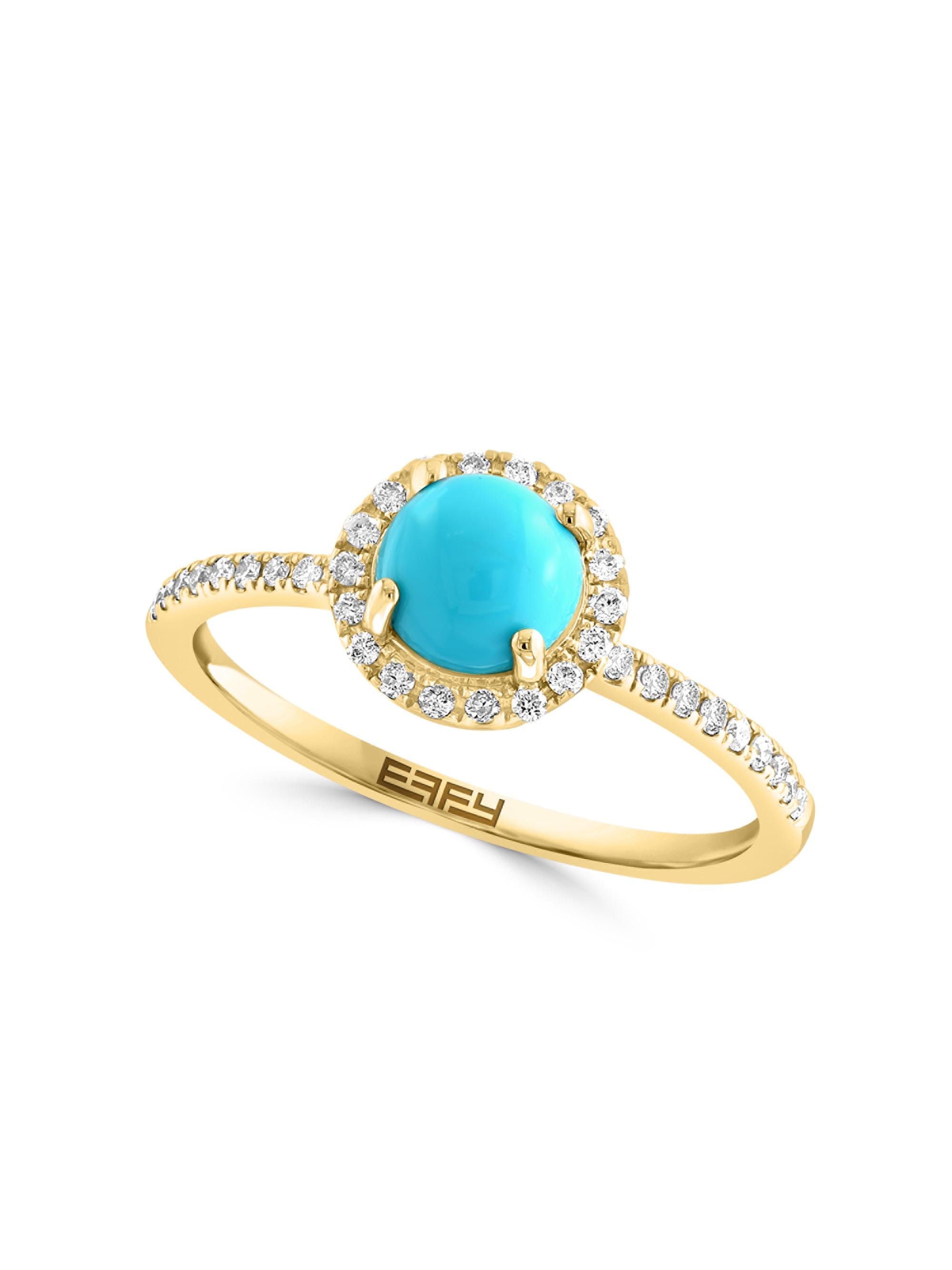 Click here for Effy Womens 14K Yellow Gold  Turquoise & 0.17 TCW... prices