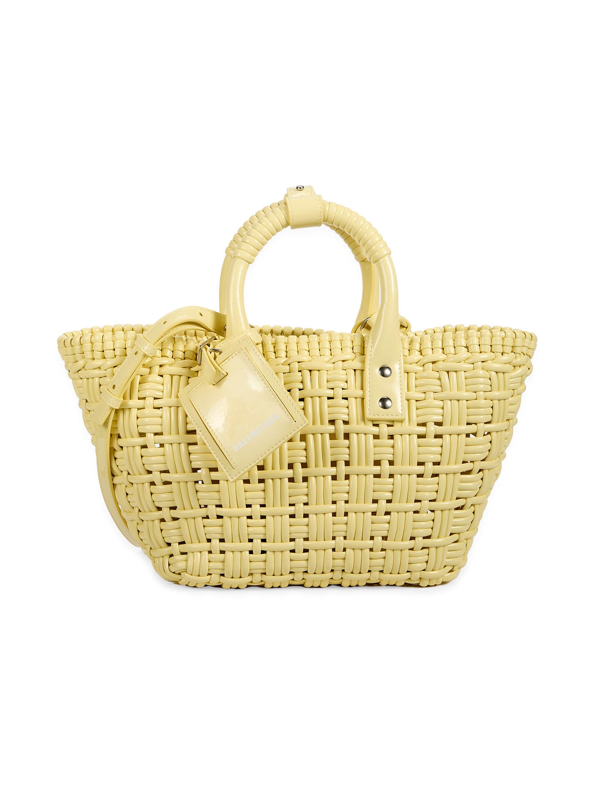 Click here for Balenciaga Womens Woven Design Top Handle Bag - Ye... prices