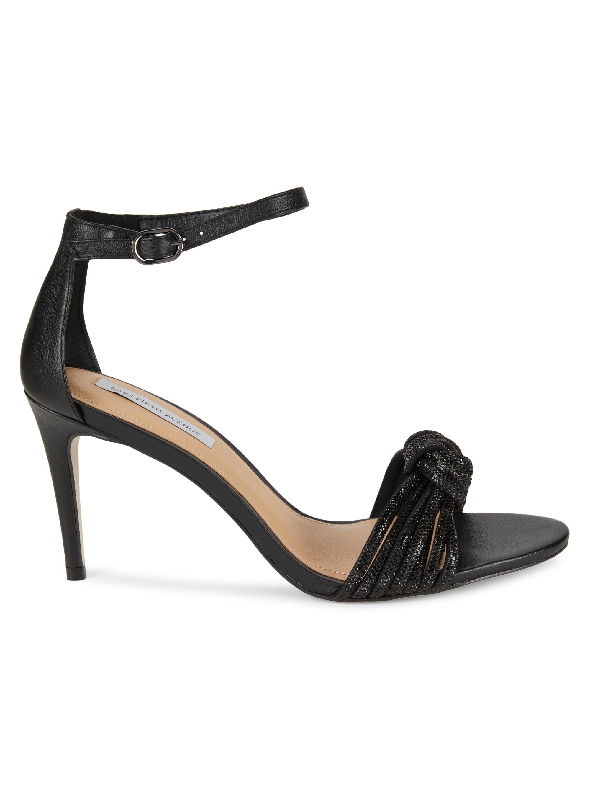 Click here for Saks Fifth Avenue Womens Crystal Knot Strap Sandal... prices