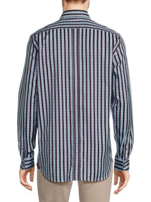 Brandolini Classic Fit Satin Striped Dot Shirt on SALE | Saks OFF 5TH