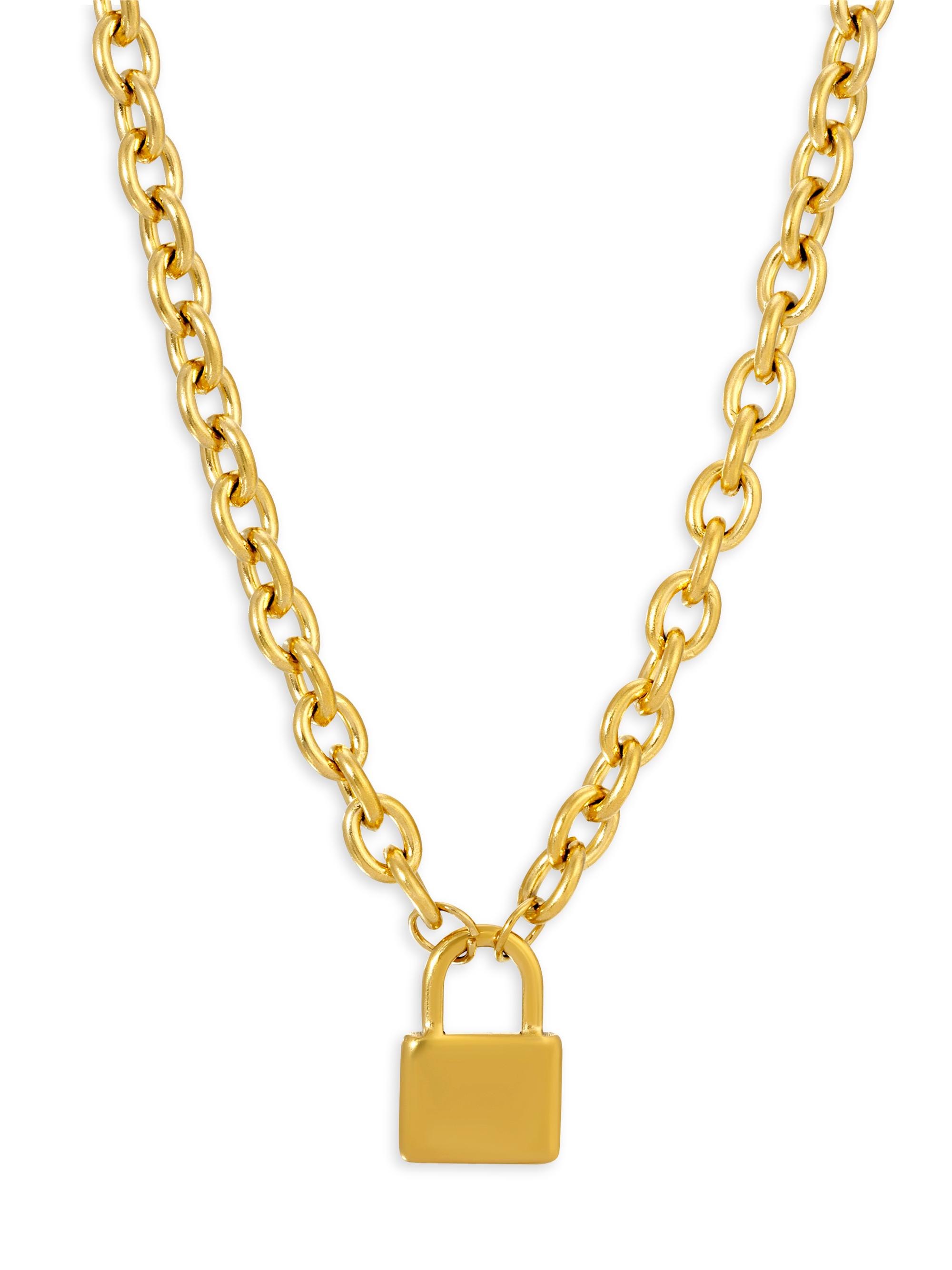 Click here for Eye Candy LA Womens Lock Pendant Necklace - Yellow prices