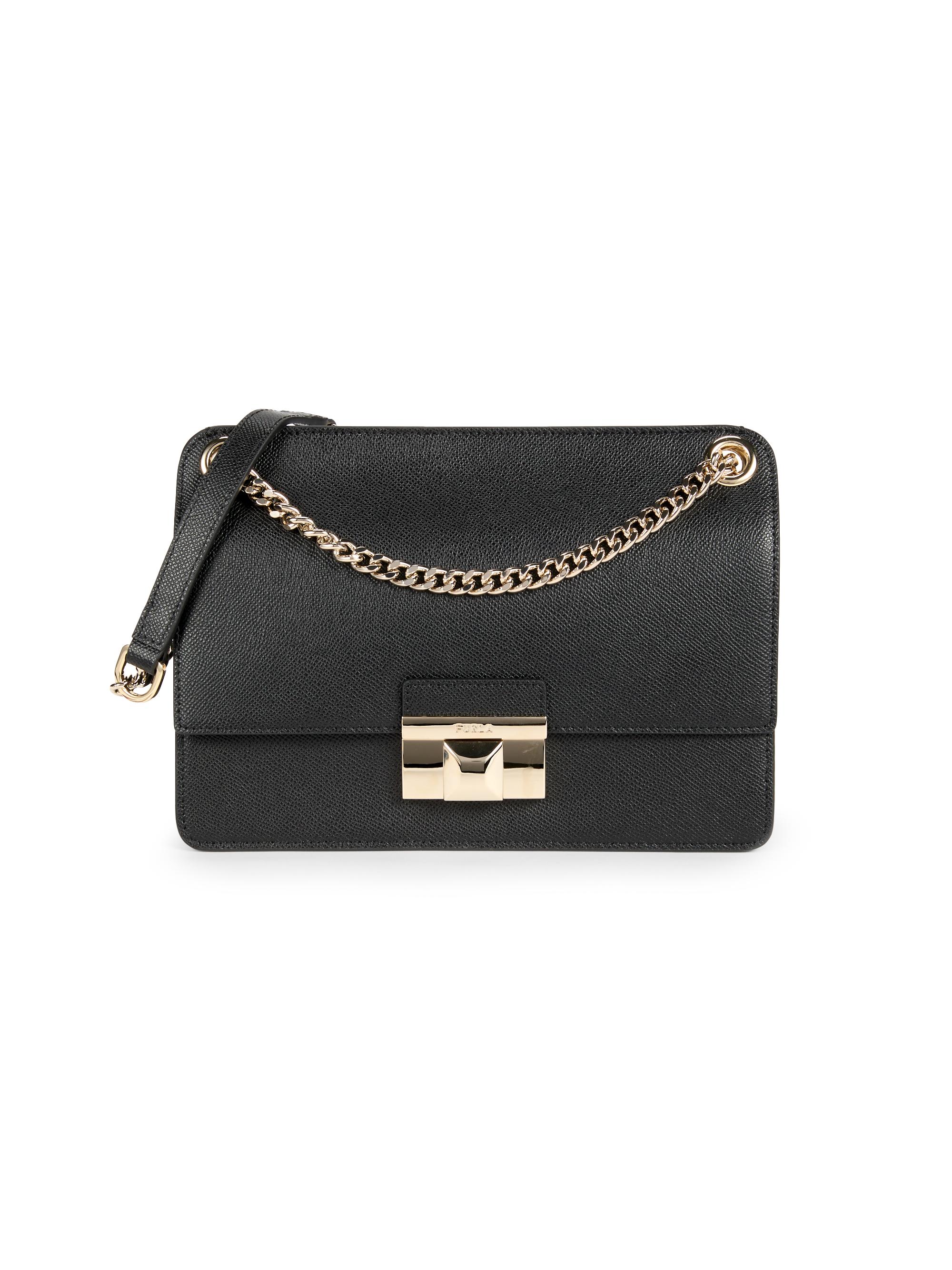 Click here for Furla Womens Leather Shoulder Bag - Nero prices