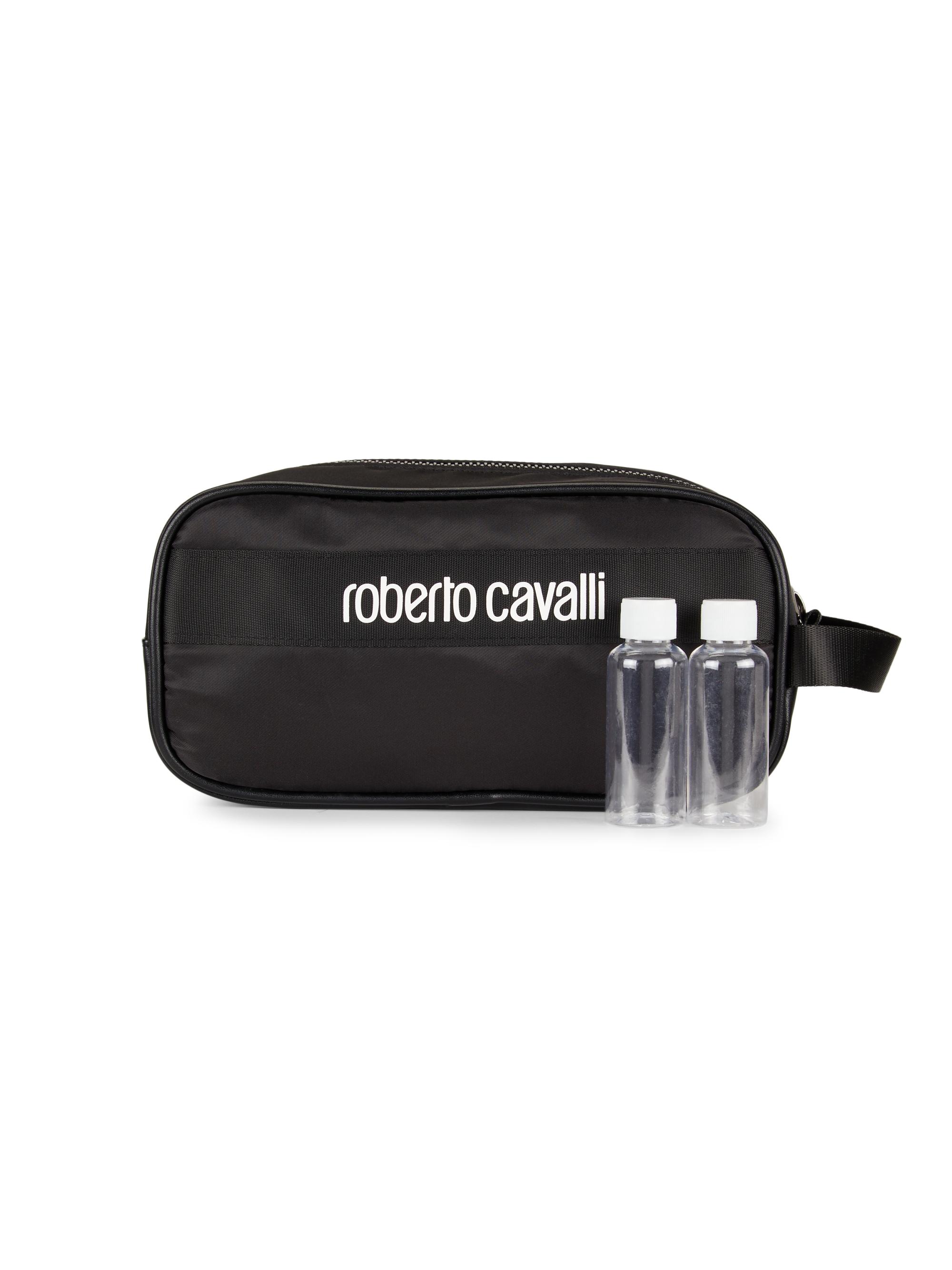 Click here for Roberto Cavalli Toiletry Bag Logo Makeup Pouch - B... prices