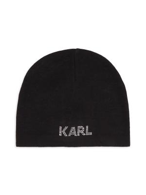 Karl Lagerfeld Paris Studded Logo Beanie on SALE | Saks OFF 5TH
