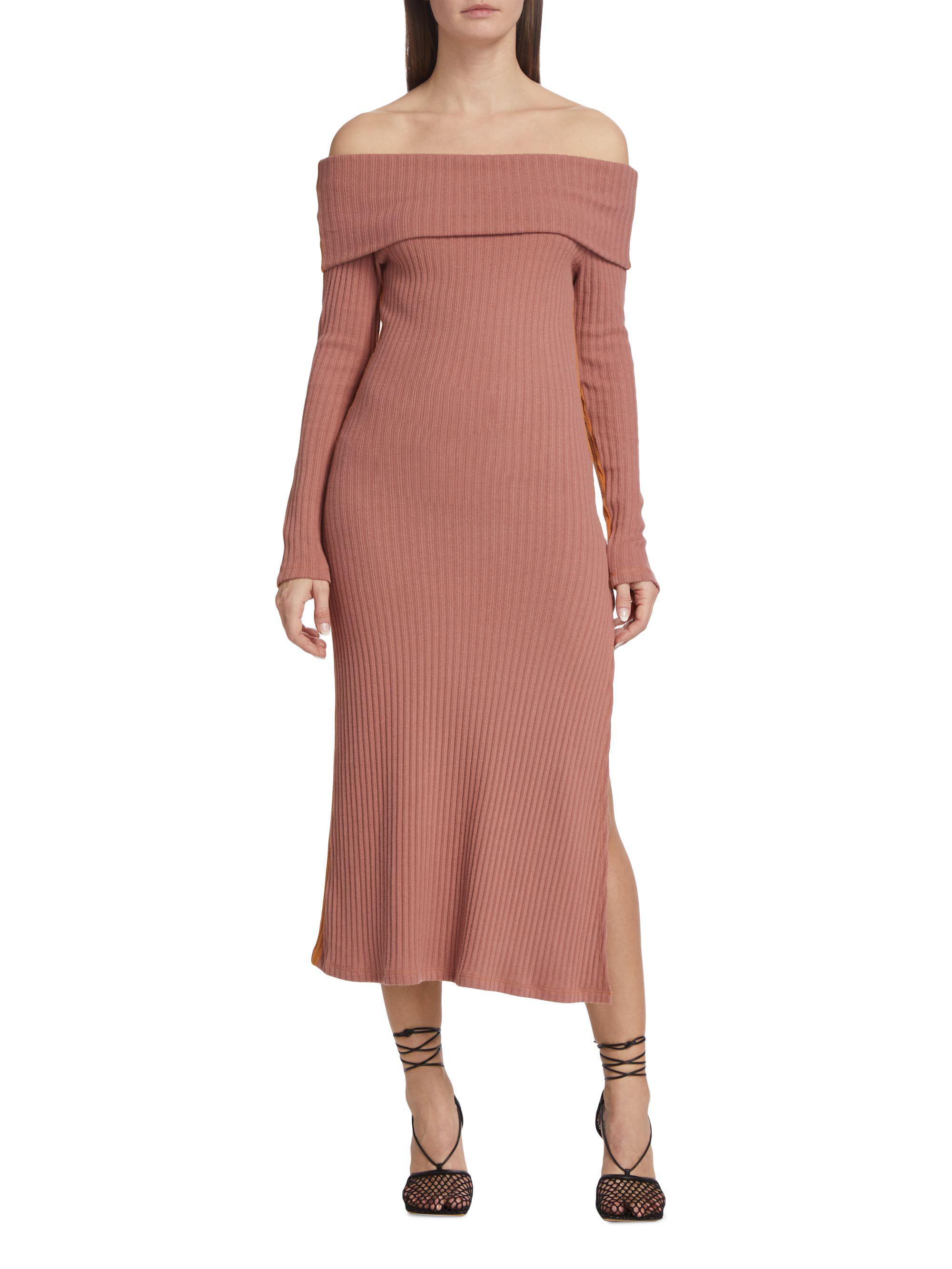 Click here for Izayla Womens Two-Tone Off-The-Shoulder Dress - St... prices