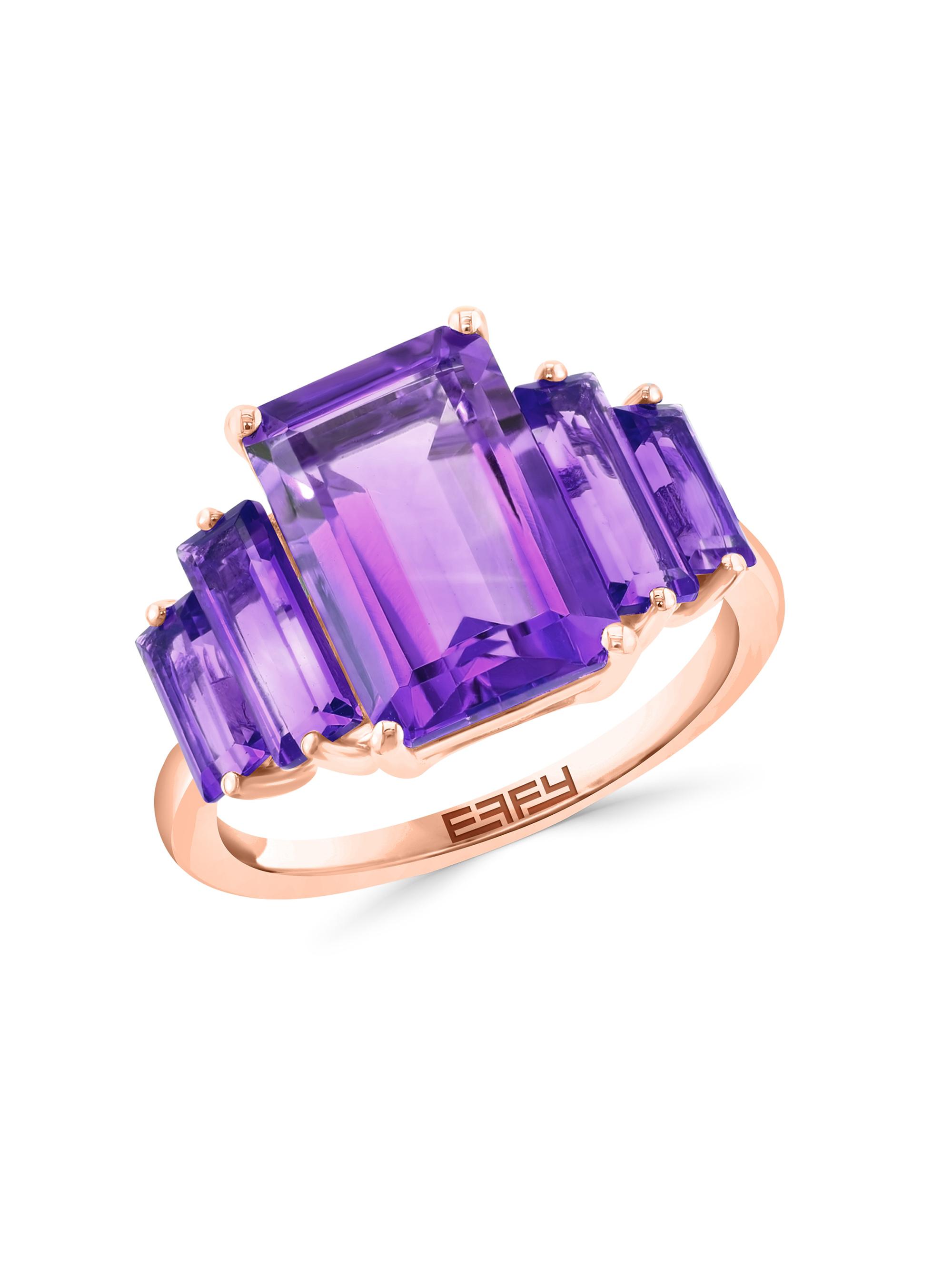Click here for Effy Womens 14K Rose Gold & Amethyst Baguette Cock... prices