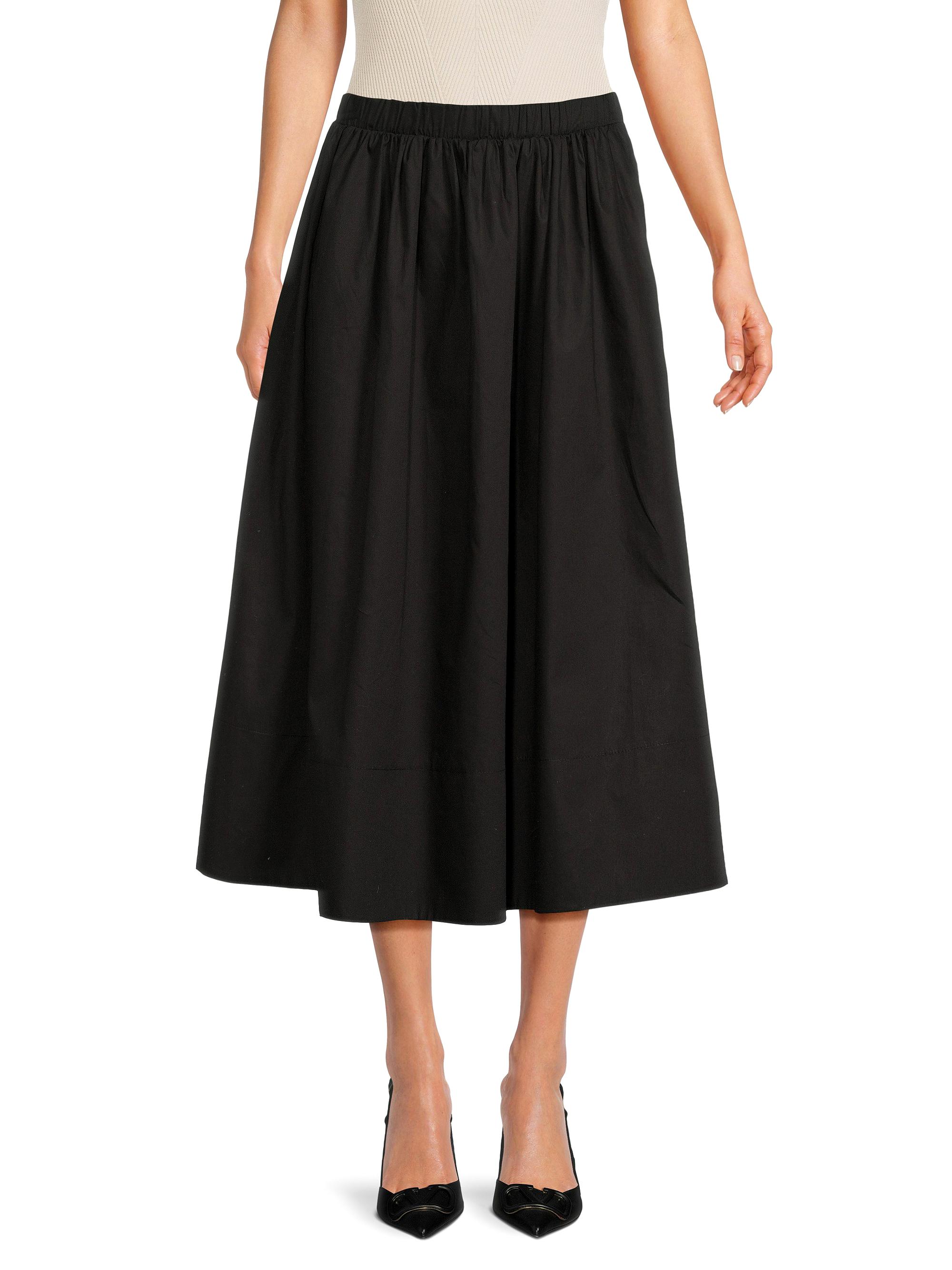 Click here for Renee C. Womens Poplin Midi A-Line Skirt - Black -... prices