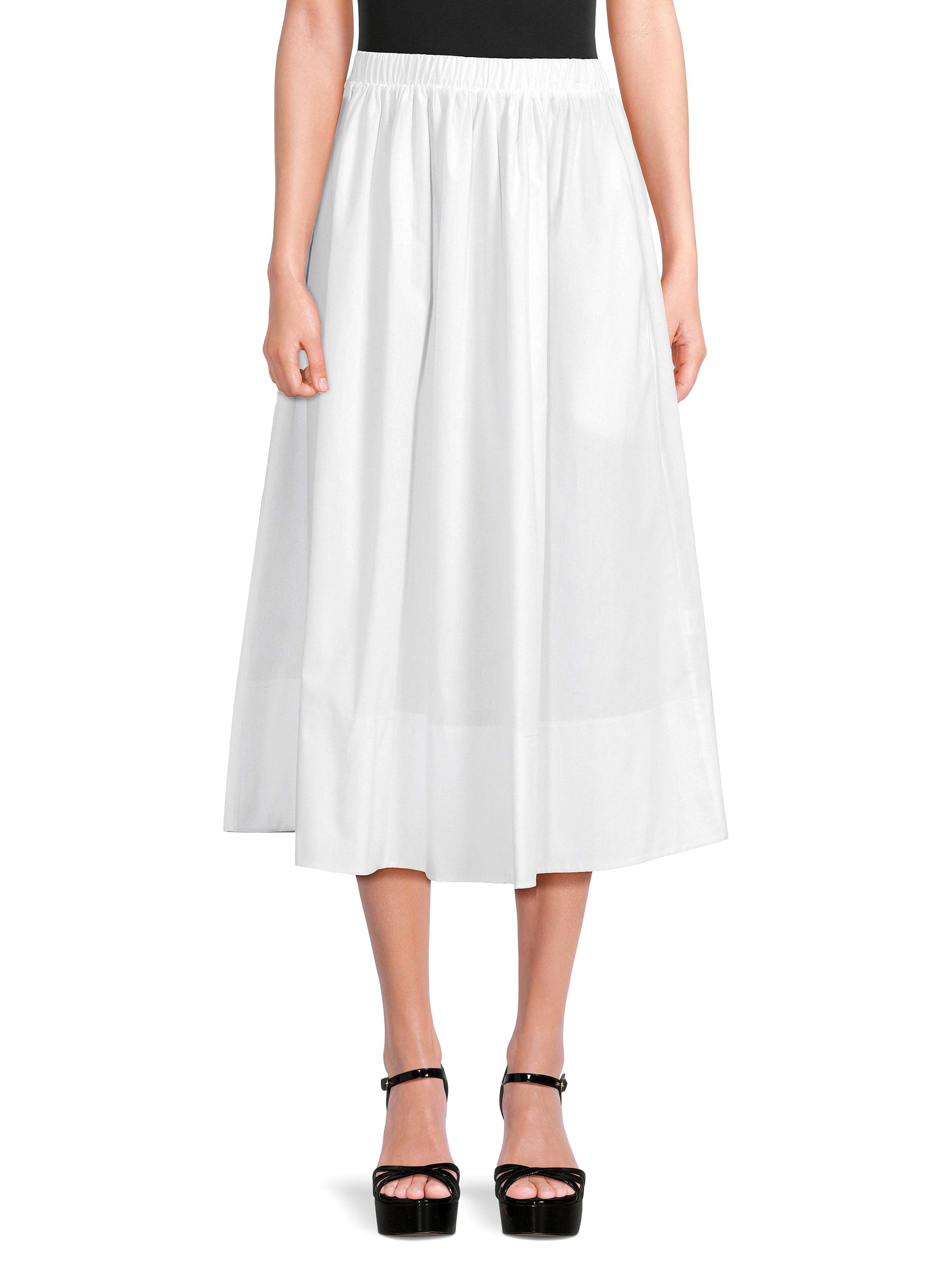 Click here for Renee C. Womens Poplin Midi A-Line Skirt - White -... prices