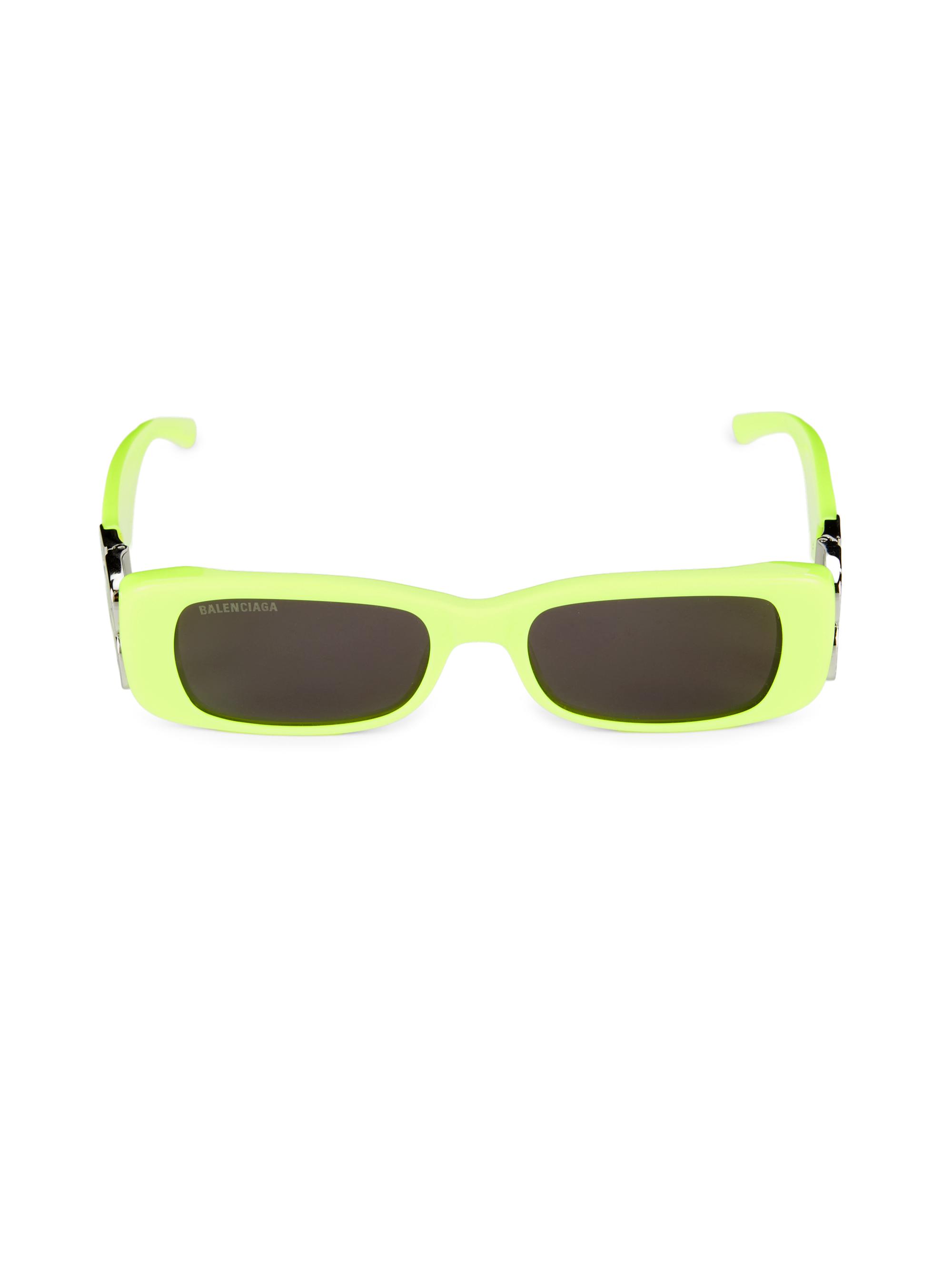 Click here for Balenciaga Womens 51MM Rectangle Sunglasses - Lime... prices