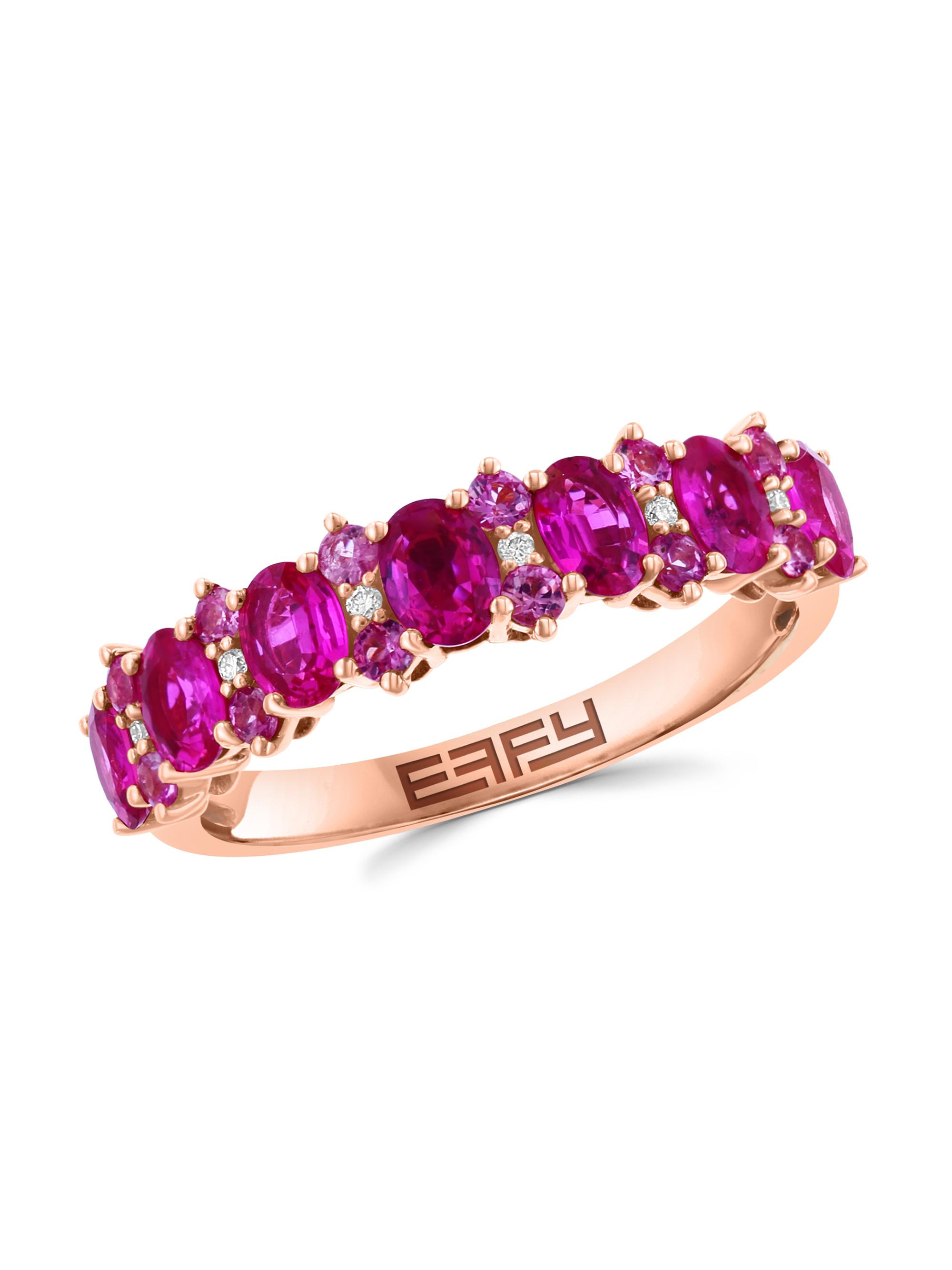 Click here for Effy Womens 14K Rose Gold  Pink Sapphire  Ruby & 0... prices