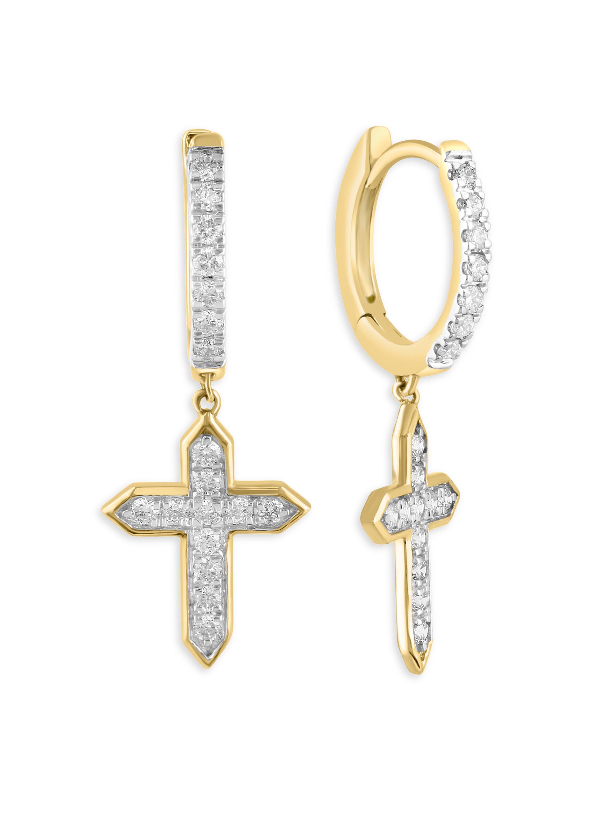 Click here for Effy Womens 14K Yellow Gold & 0.32 TCW Diamond Cro... prices