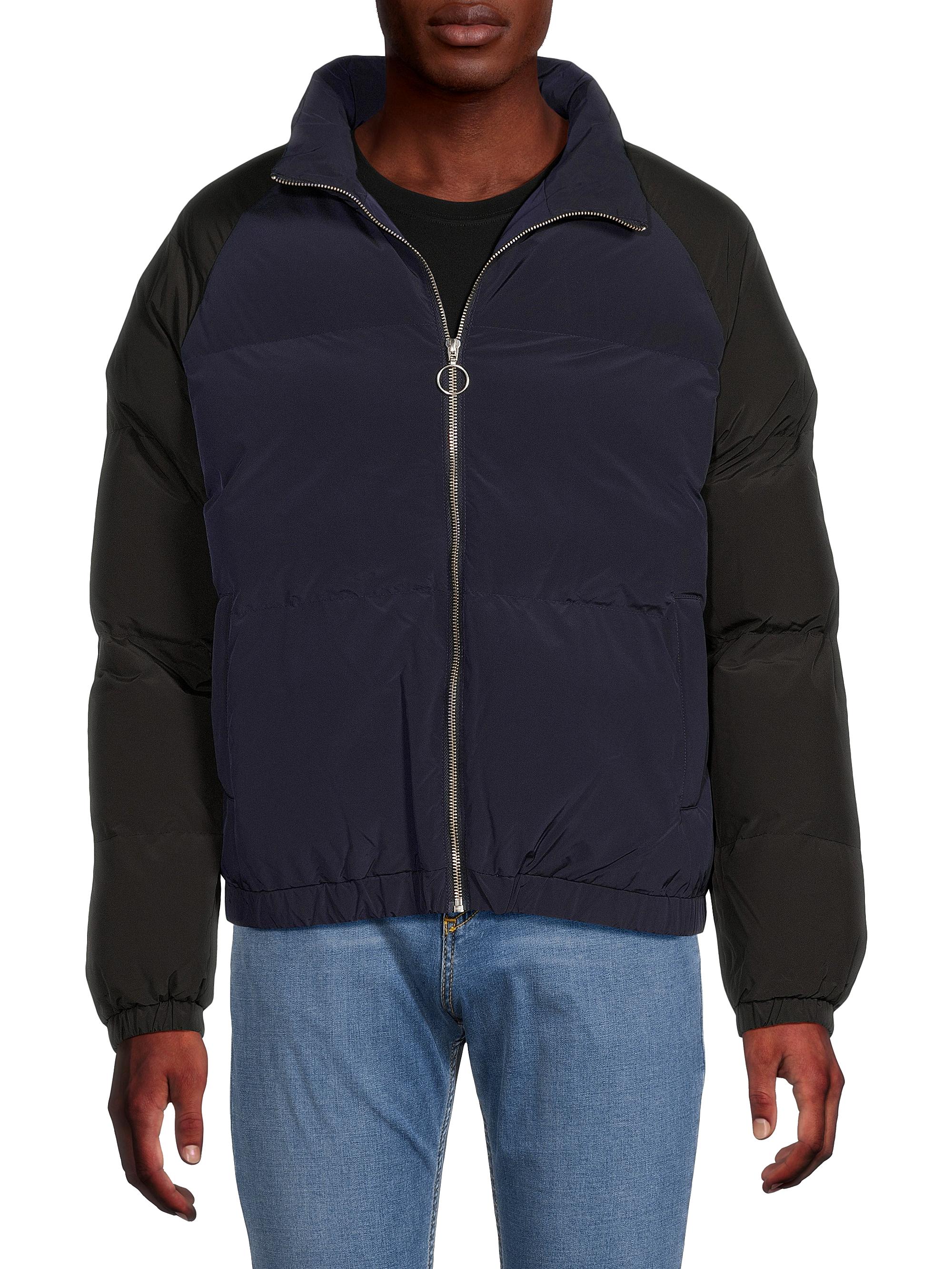 Click here for Krost Mens Quilted Contrast Sleeve Puffer Jacket -... prices