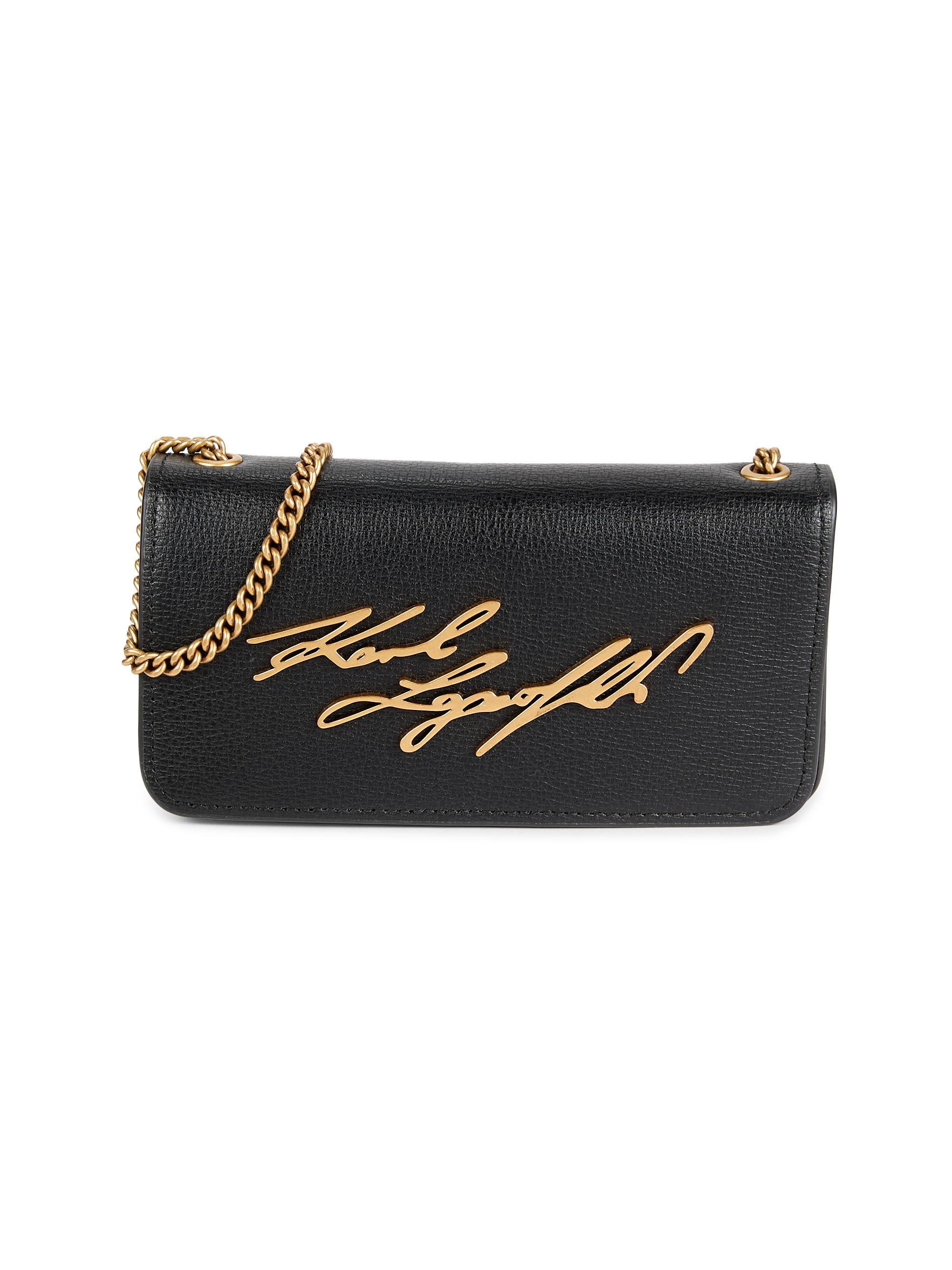 Click here for Karl Lagerfeld Paris Womens Logo Leather Shoulder... prices