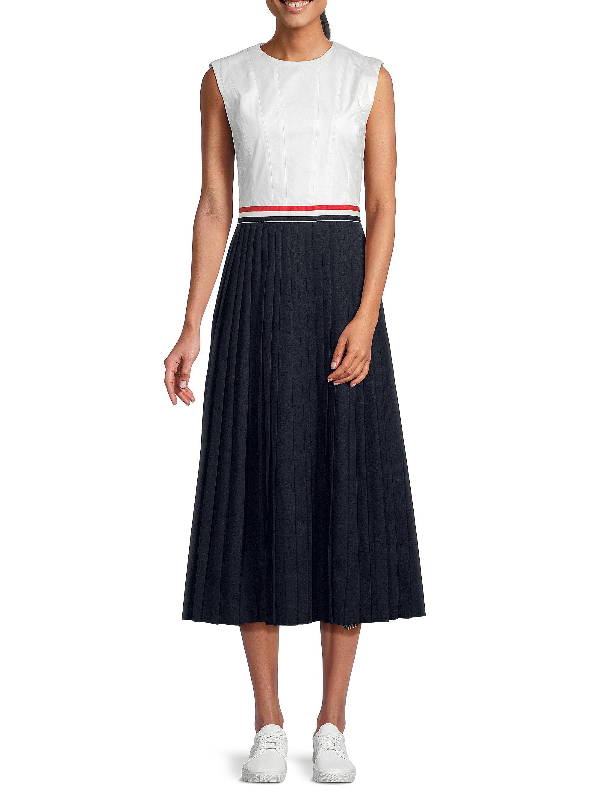 Click here for Thom Browne Womens Pleated Wool Blend Midaxi Fit &... prices