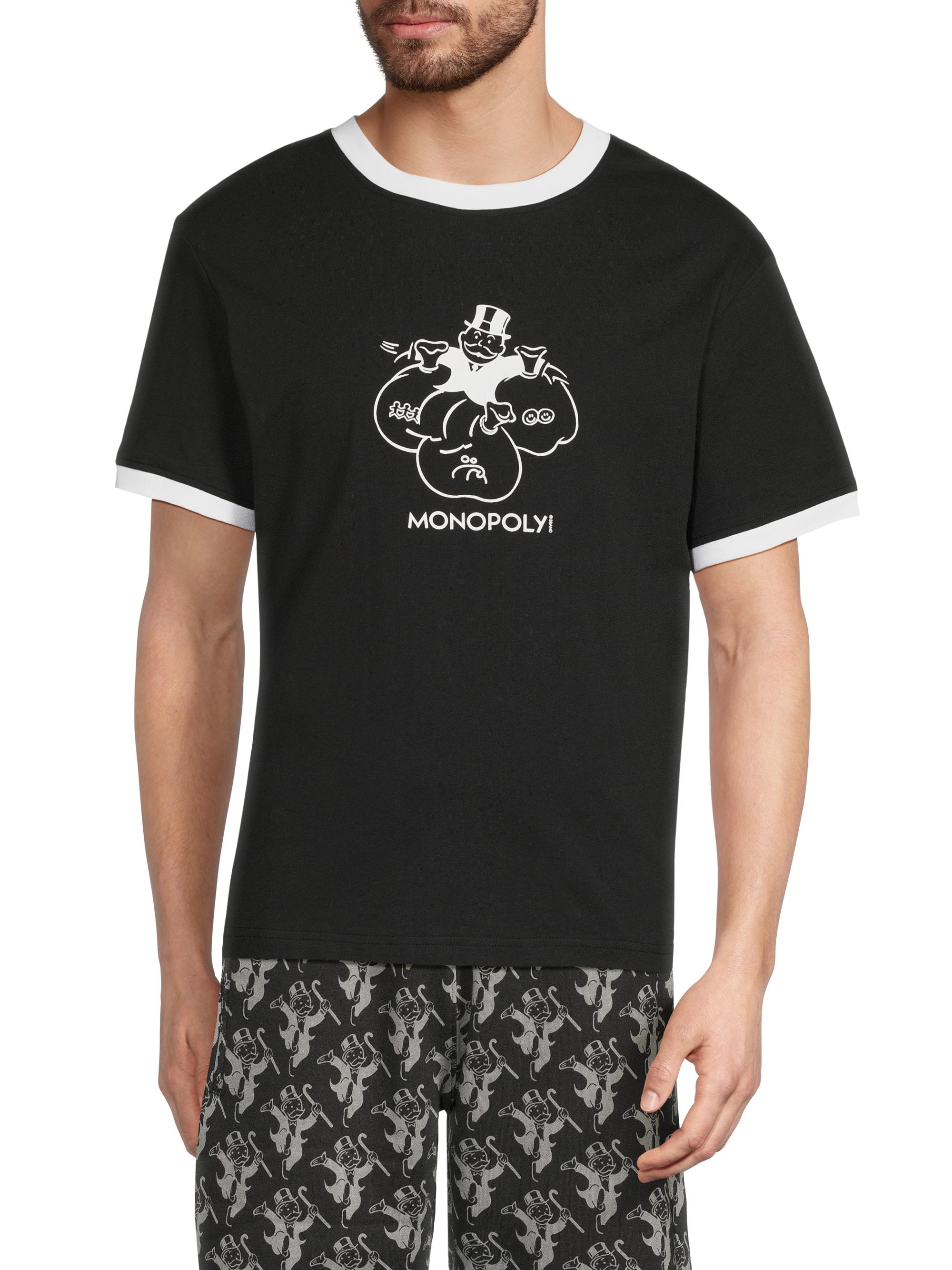 Click here for Mens KROST x Monopoly Graphic Ringer T-Shirt - Bla... prices