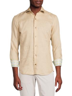 Bertigo Contrast Cuff Linen Sportshirt on SALE | Saks OFF 5TH