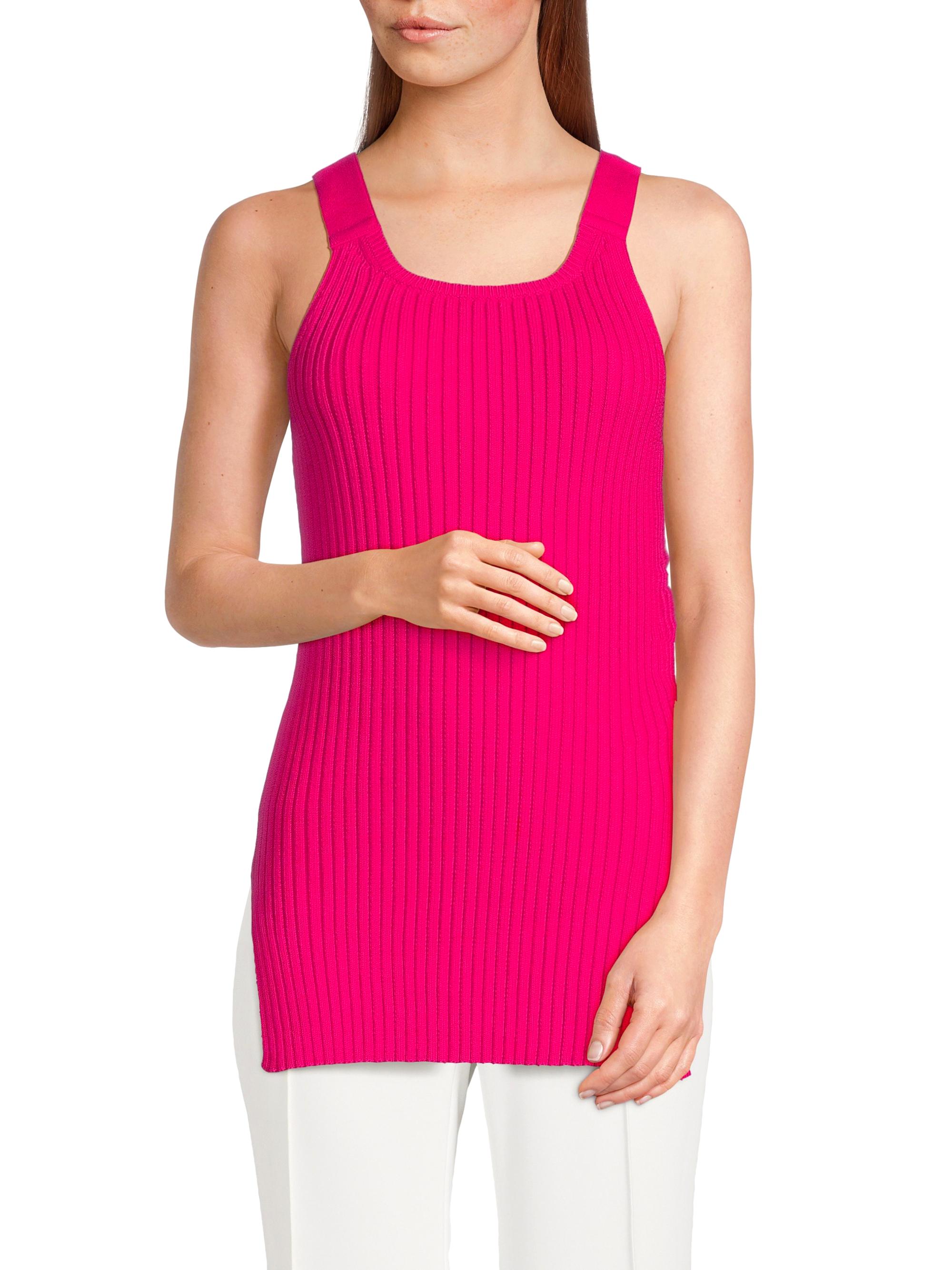 Click here for Helmut Lang Womens Ribbed Tank Top - Fuchsia - Siz... prices