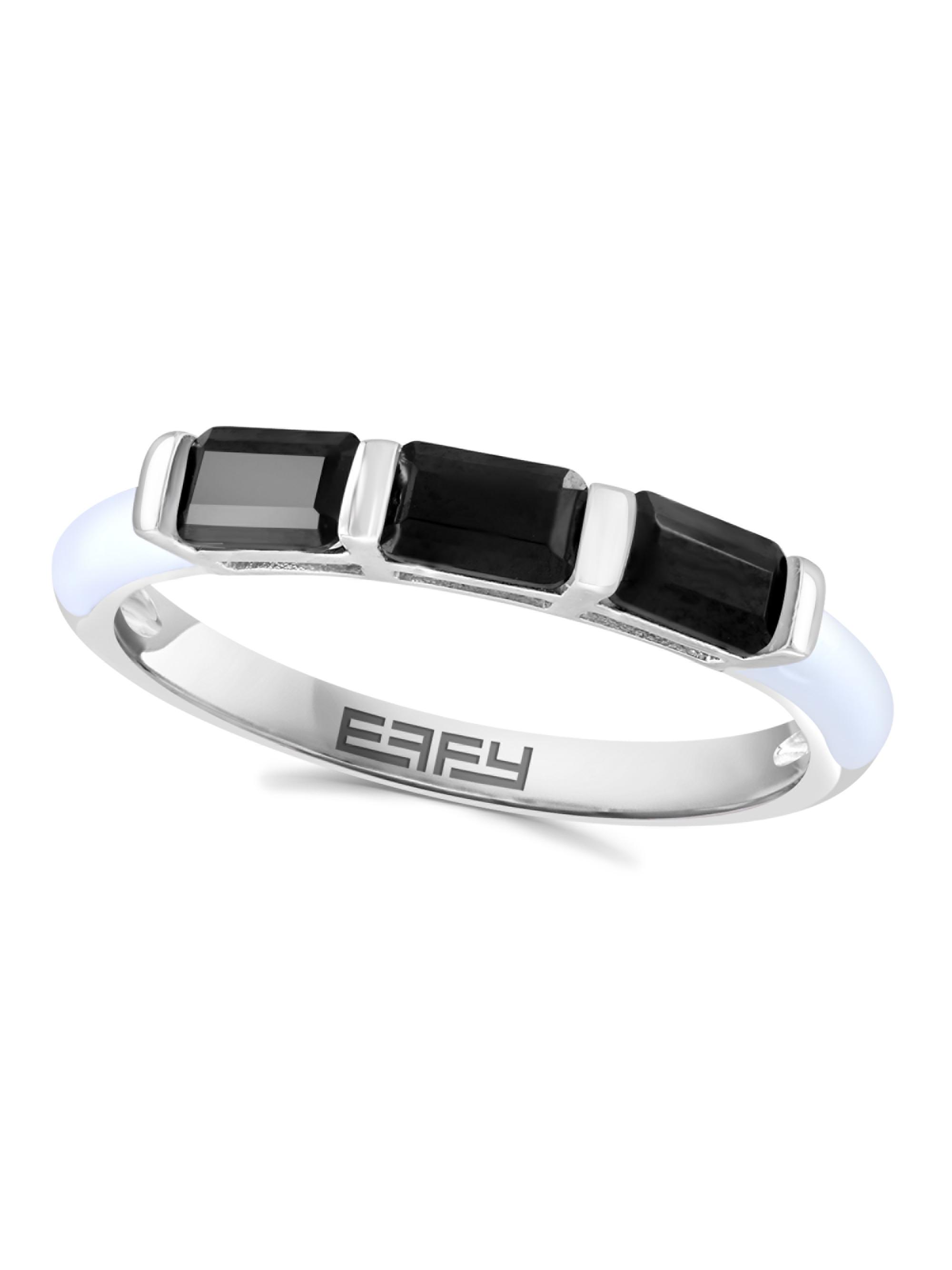 Click here for Effy Eny Womens Sterling Silver & Black Spinel Rin... prices