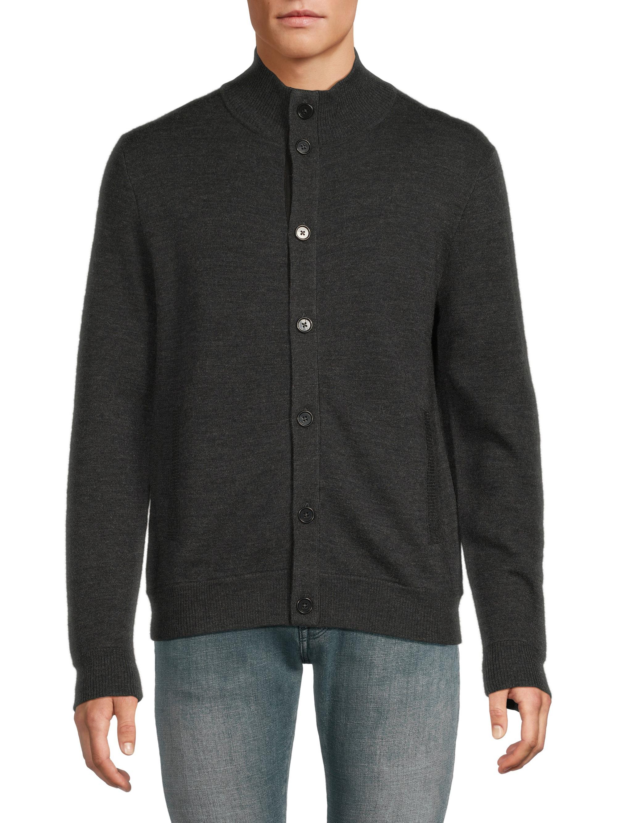 Click here for Bruno Magli Mens Mock Turtleneck Merino Wool Cardi... prices