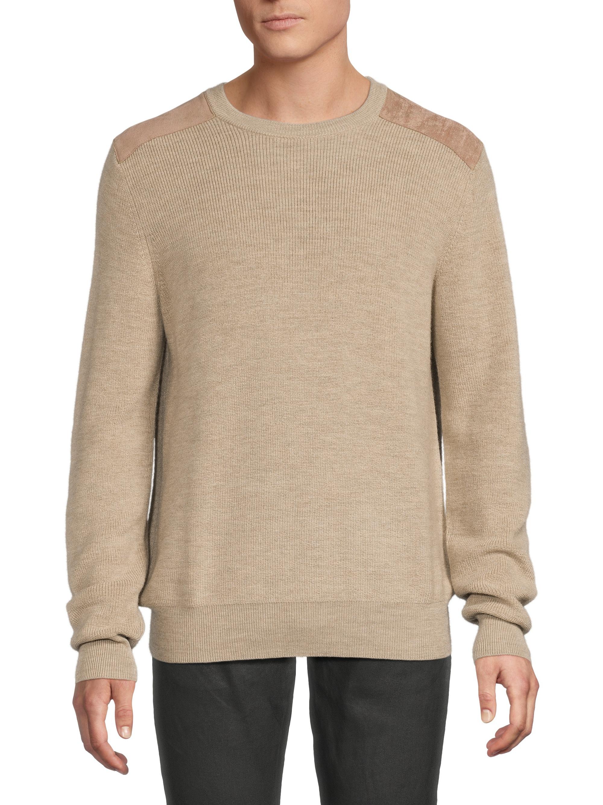 Click here for Bruno Magli Mens Merino Wool Sweatshirt - Oat - Si... prices