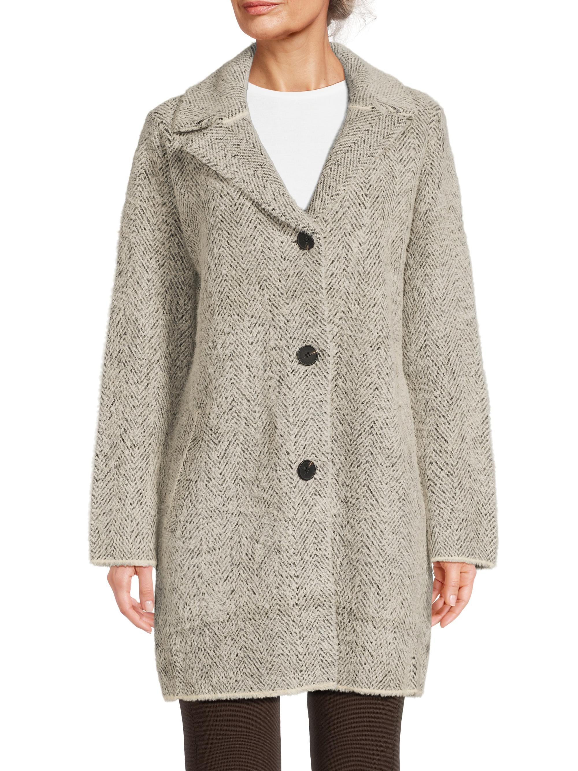 Click here for Nvlt Womens Single-Breasted Herringbone Coat - Her... prices
