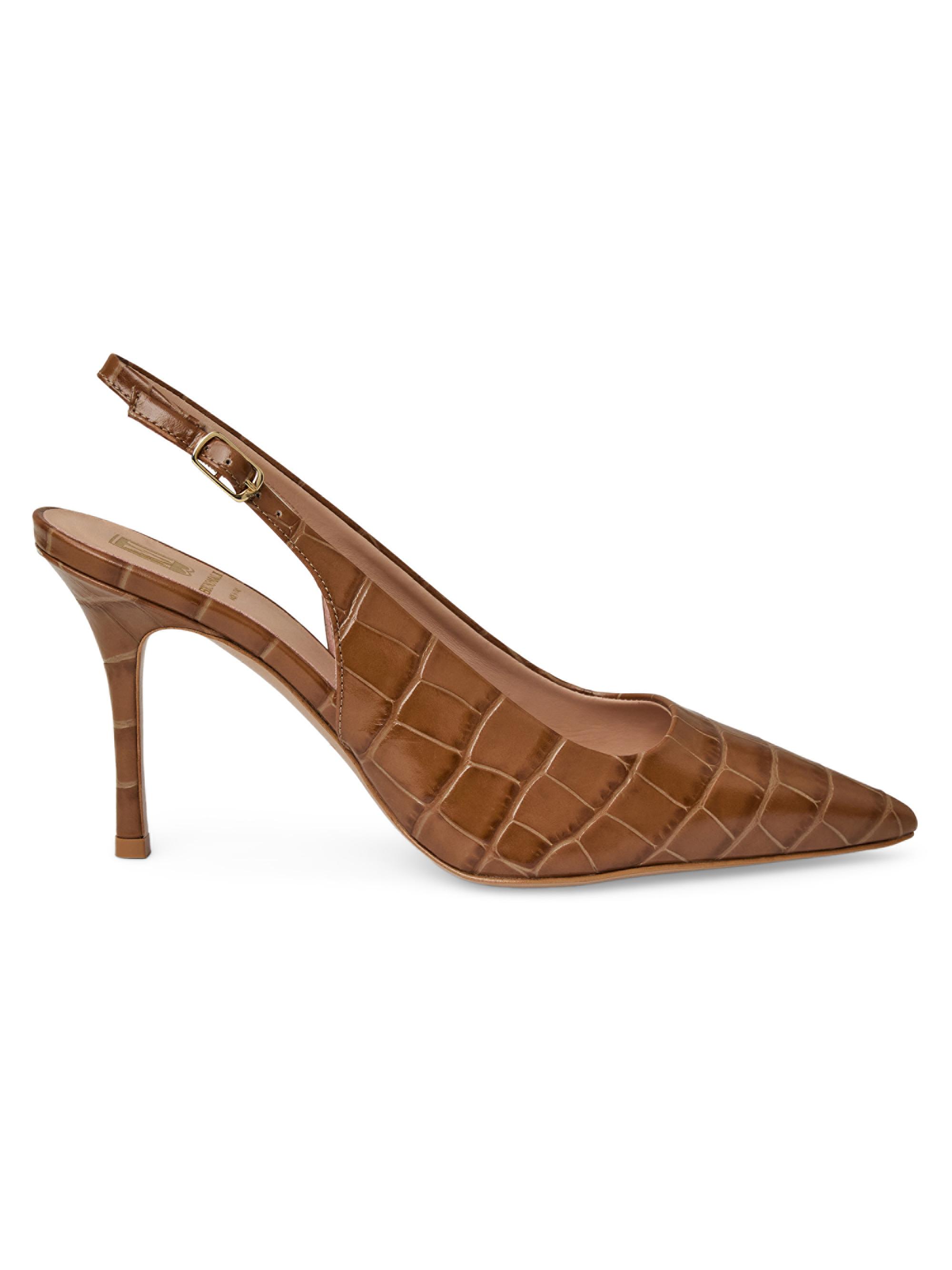 Click here for Bruno Magli Womens Pamela 80MM Croc-Embossed Leath... prices