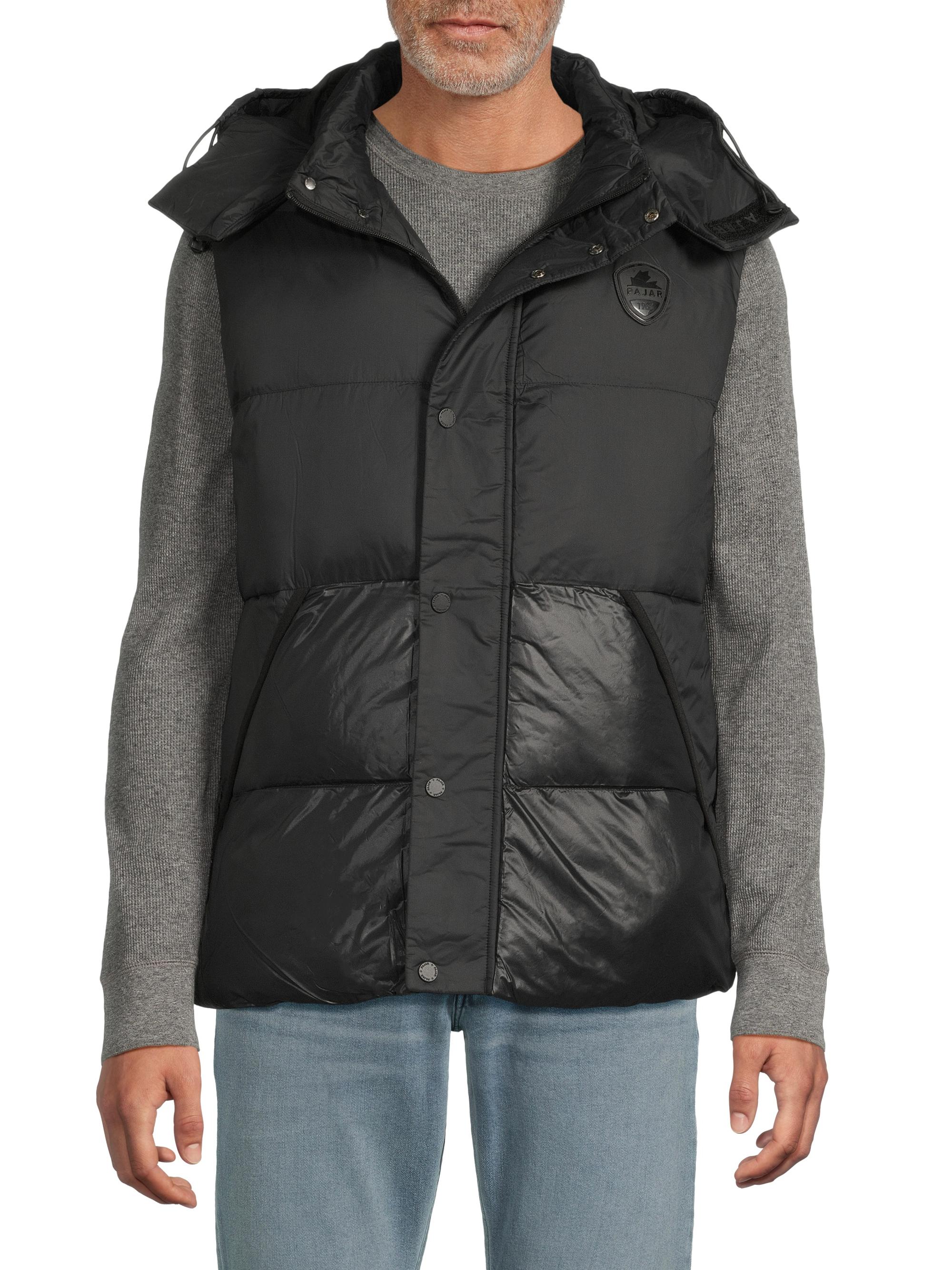 Click here for Pajar Mens Hyeon Quilted Hooded Puffer Vest - Blac... prices