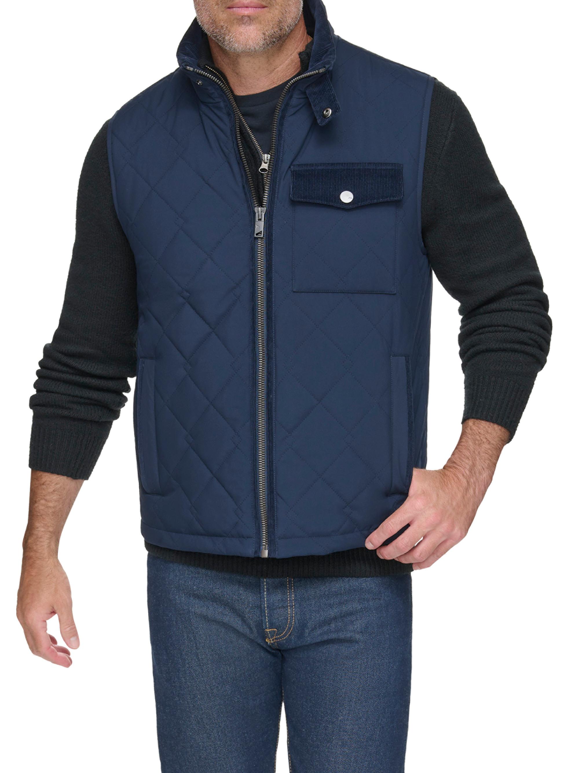 Click here for Andrew Marc Mens Barnet Quilted Vest - Ink - Size... prices