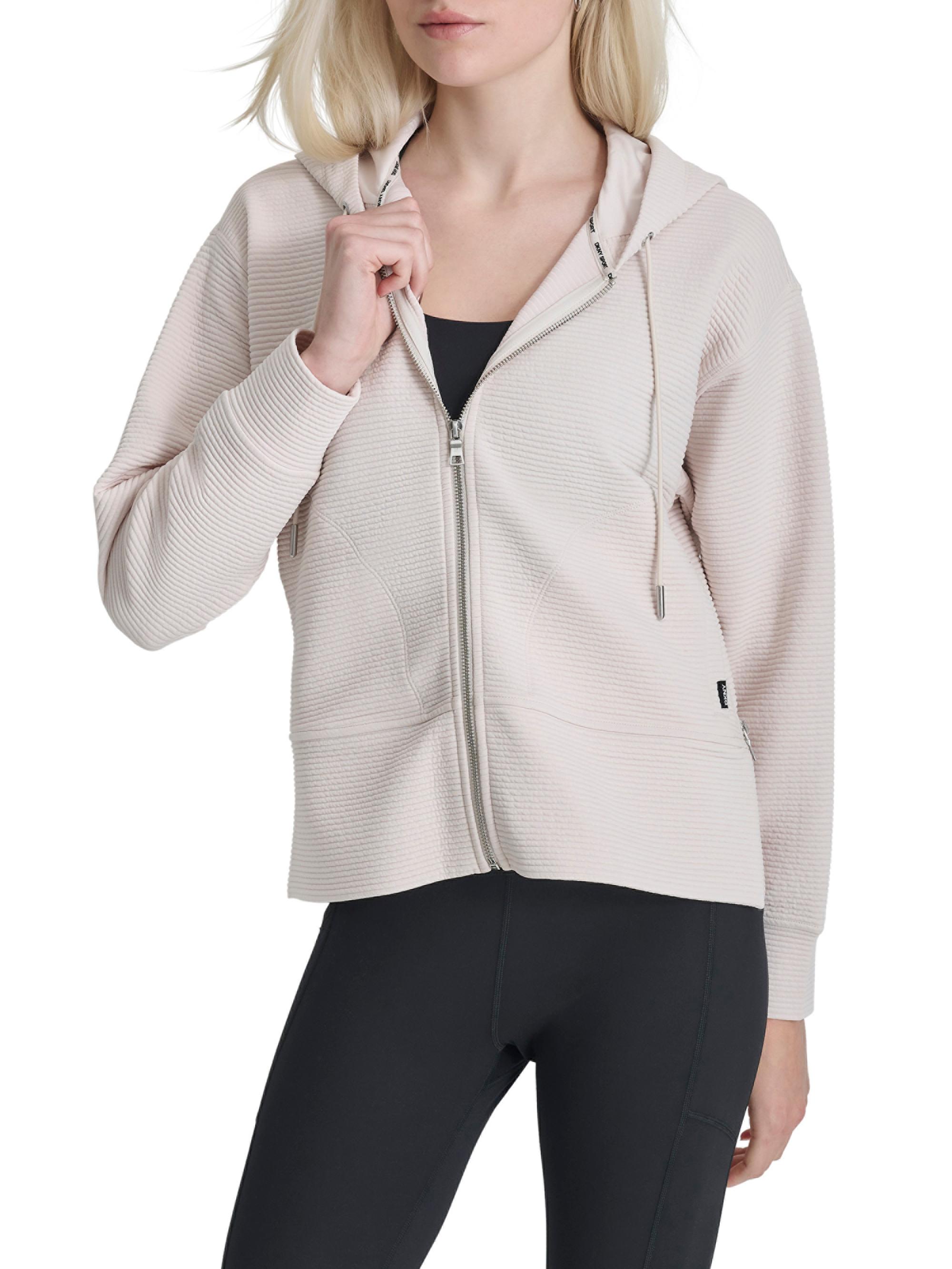 Click here for Dkny Womens Tech Ottoman Full-Zip Hoodie - Sand prices