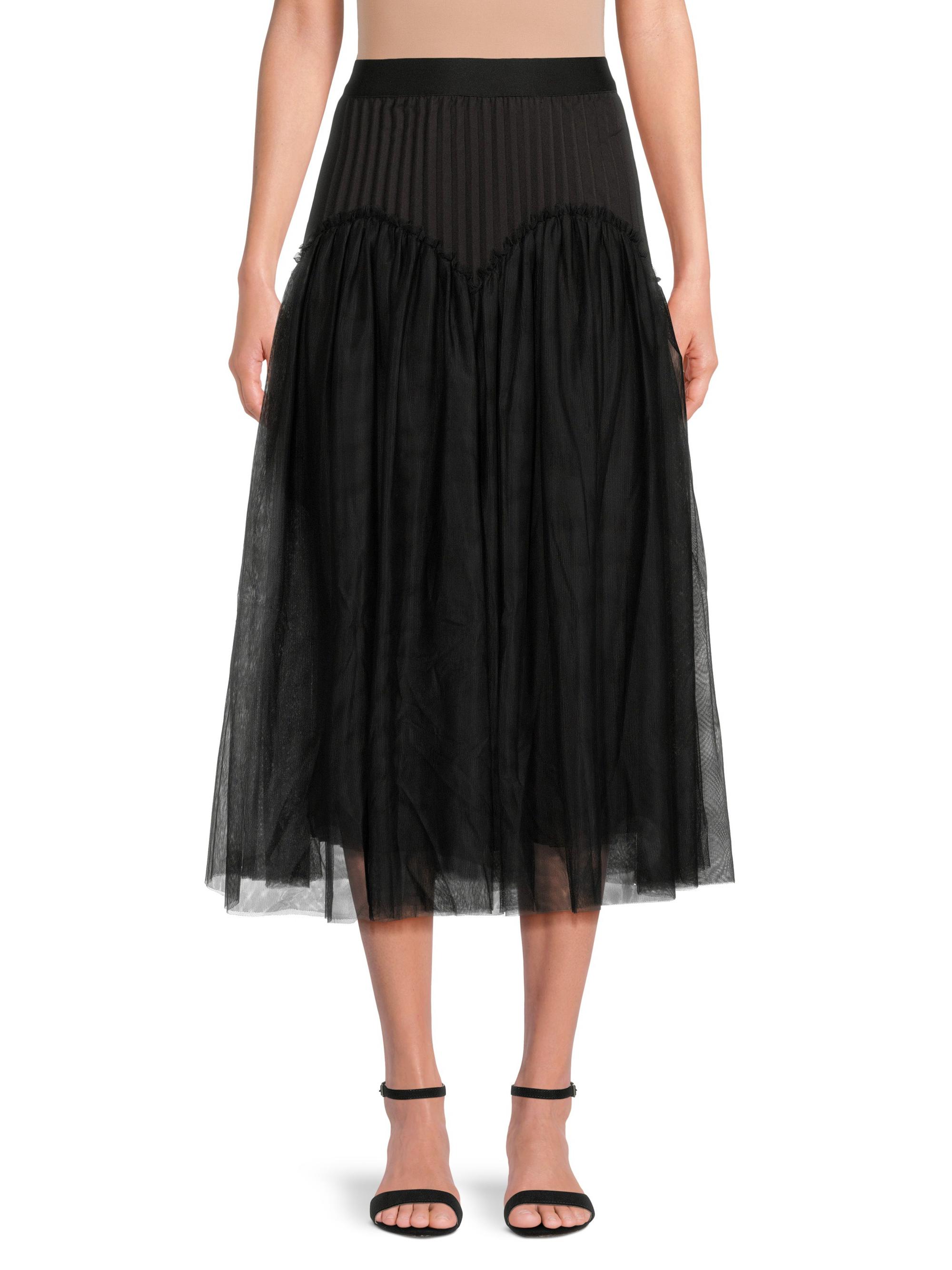 Click here for Wdny Womens Dropped Waist Midi Skirt - Black - Siz... prices