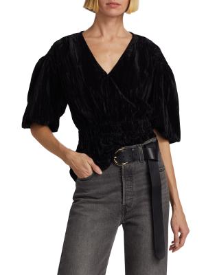Joe's Jeans The Mona Velvet Smocked Top on SALE | Saks OFF 5TH