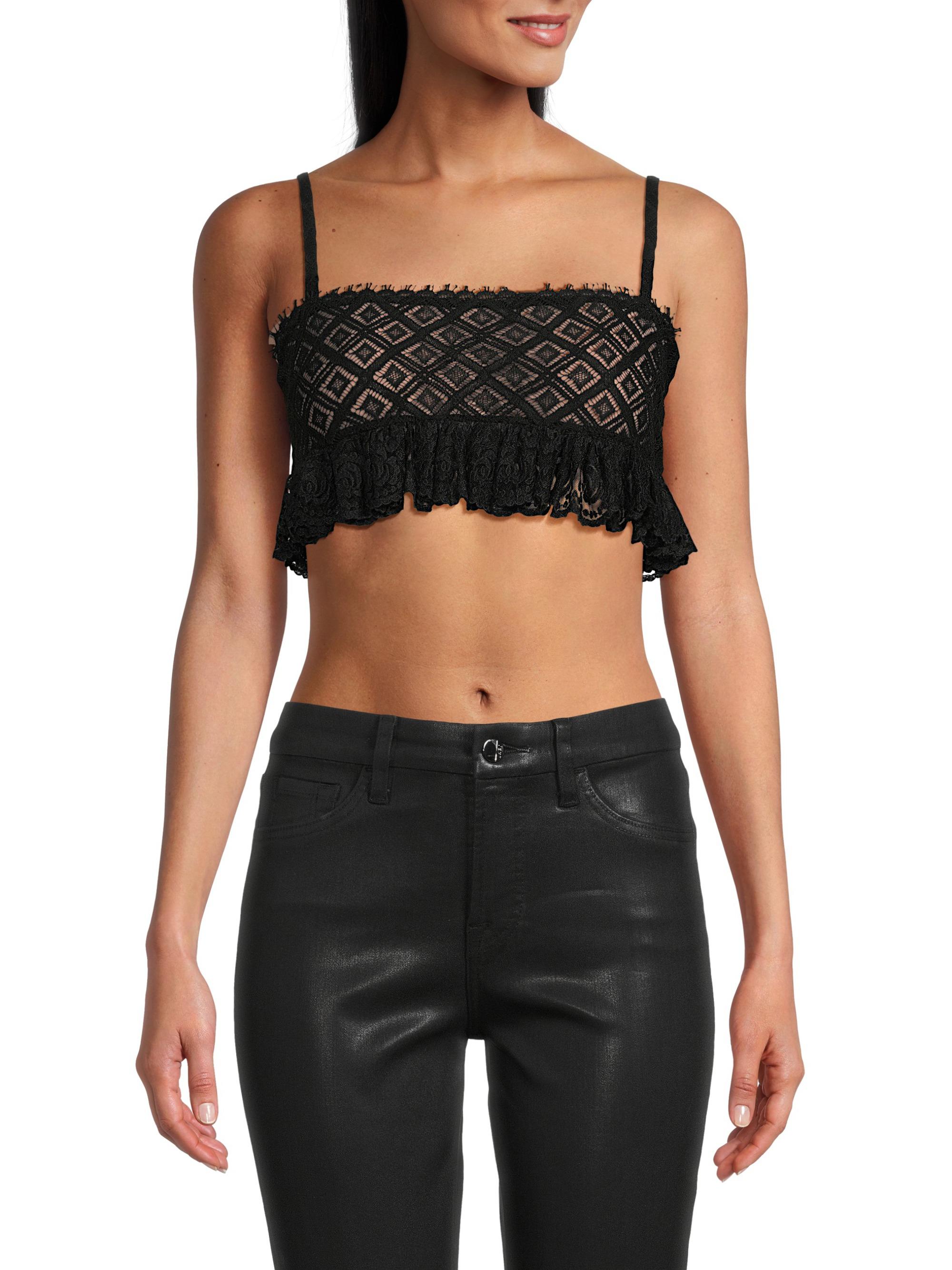Click here for Etro Womens Ruffled Crochet Bralette - Black - Siz... prices