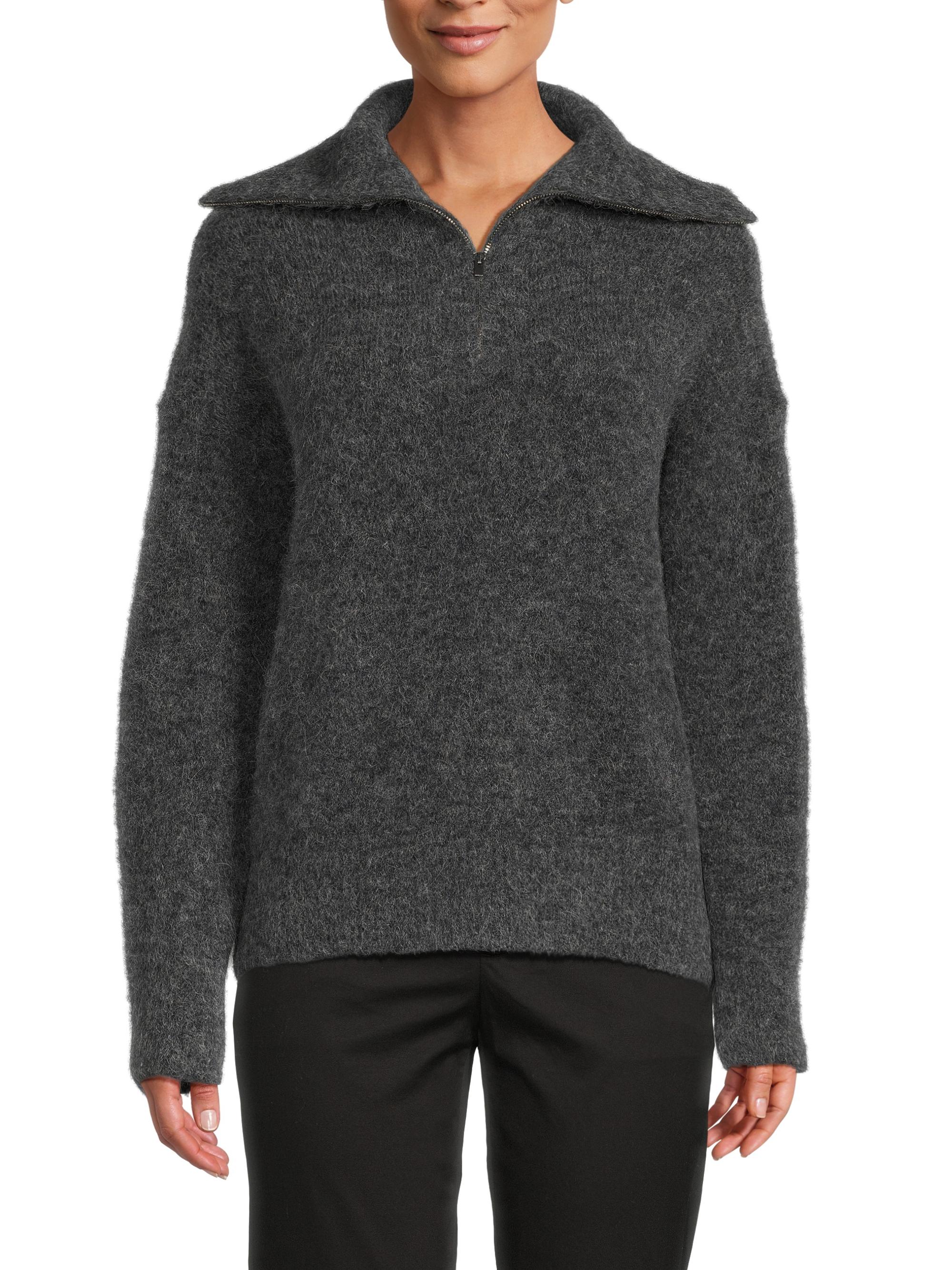 Click here for Vince Womens Alpaca Blend Quarter Zip Pullover - D... prices