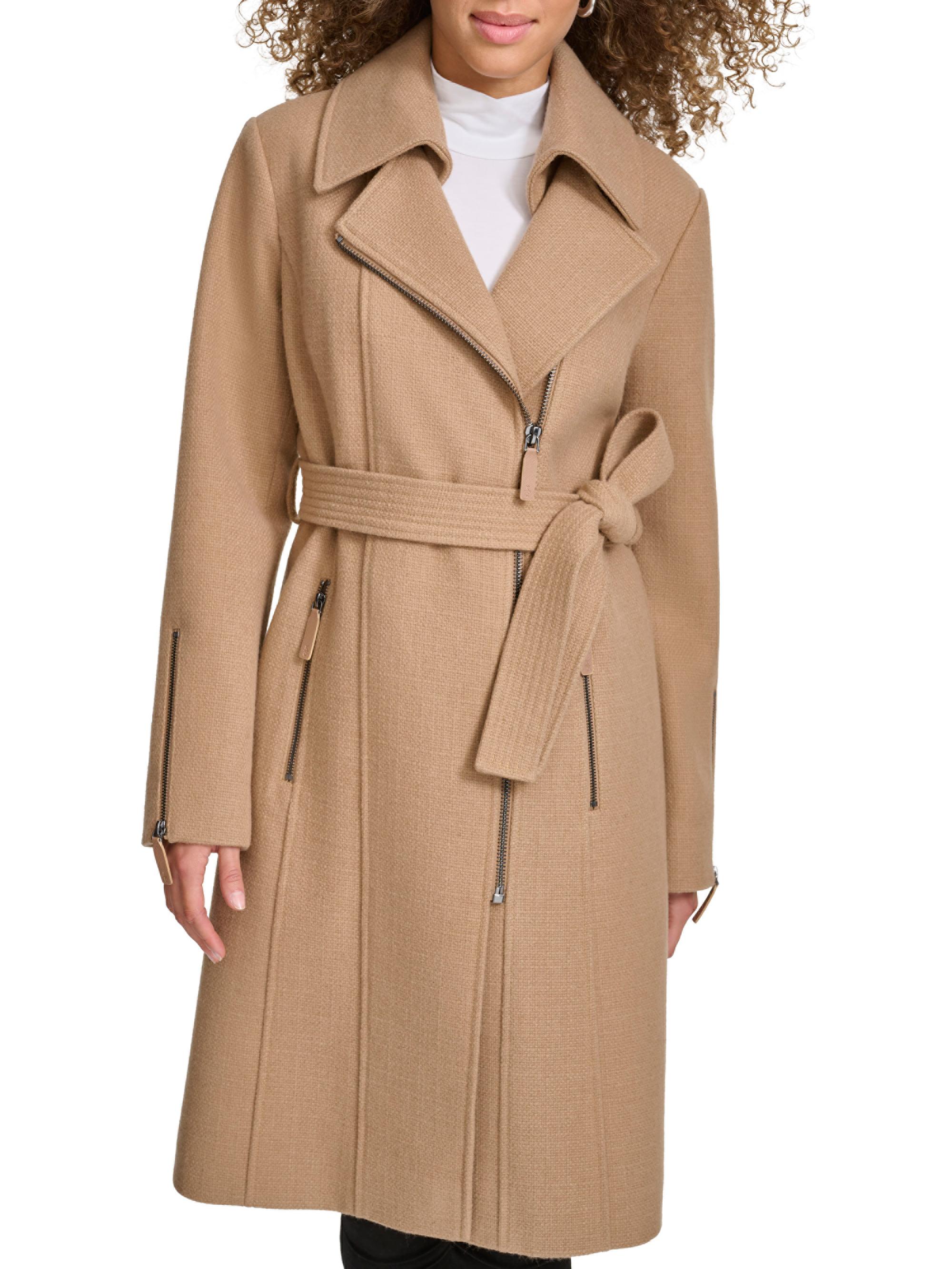 Click here for Kenneth Cole Womens Double Breasted Zip Coat - Cam... prices