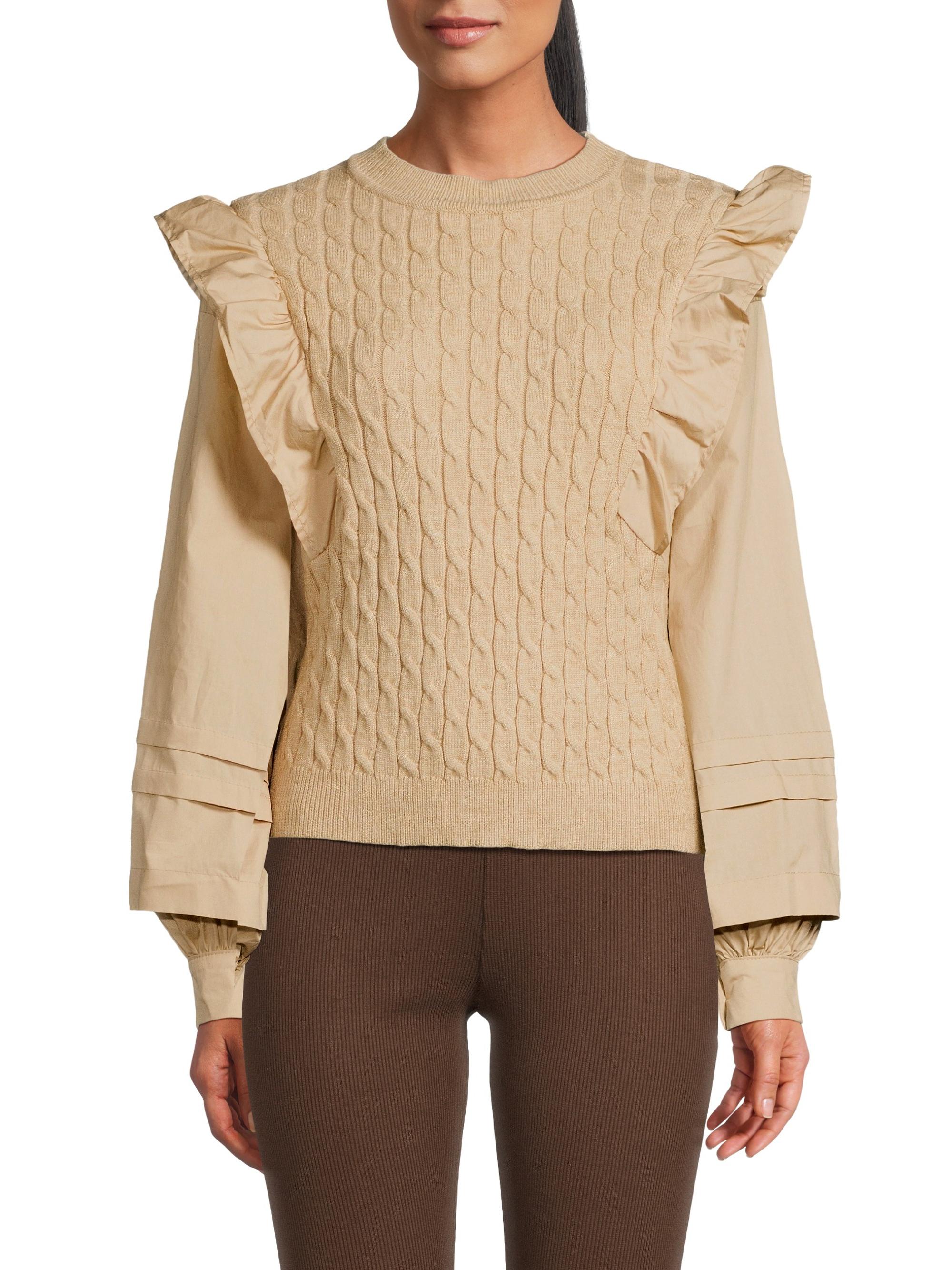 Click here for Avantlook Womens Layered-Look Cable Knit Sweater &... prices