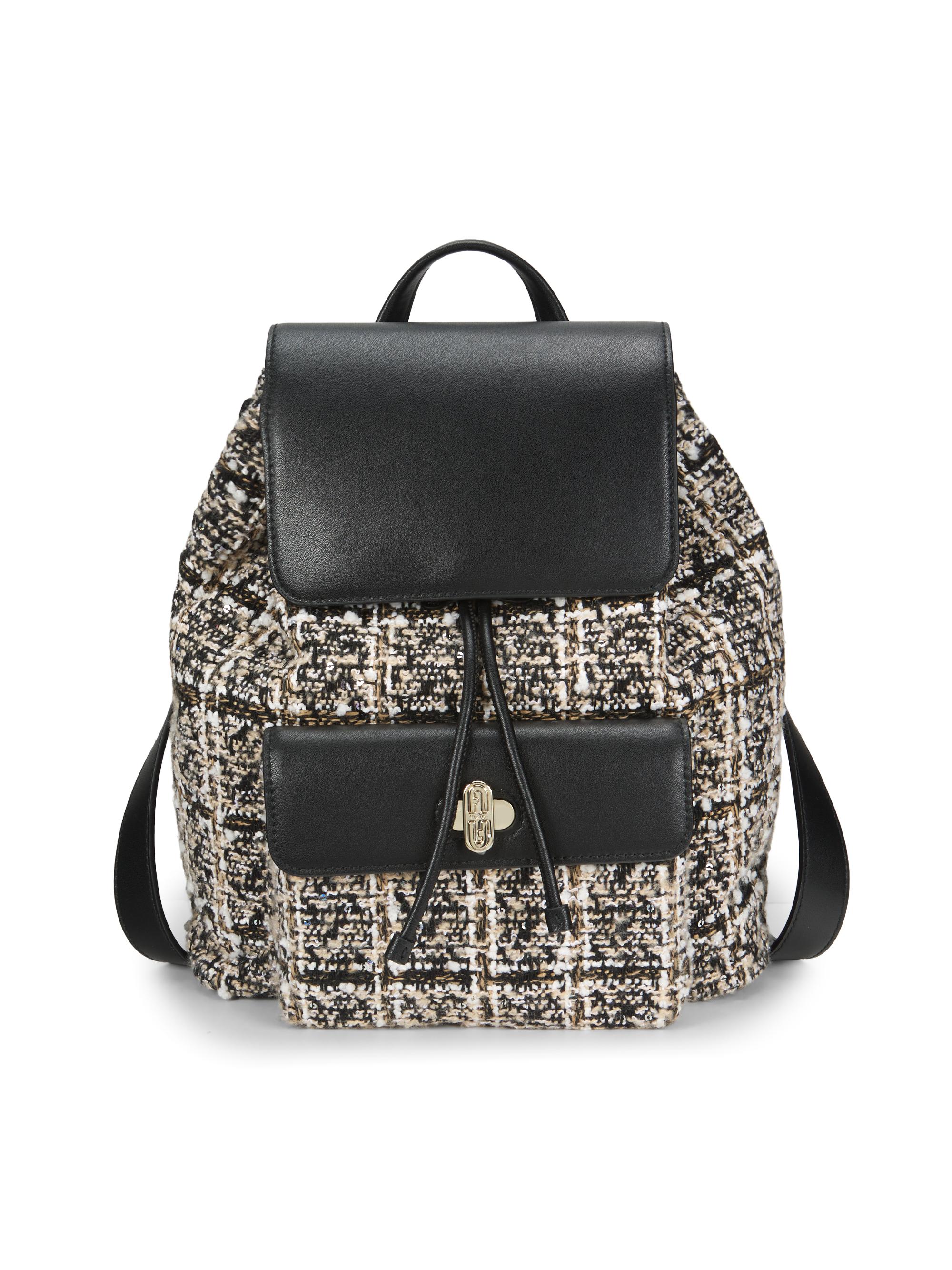 Click here for Furla Womens Tweed Contrast-Trim Backpack - Toni B... prices