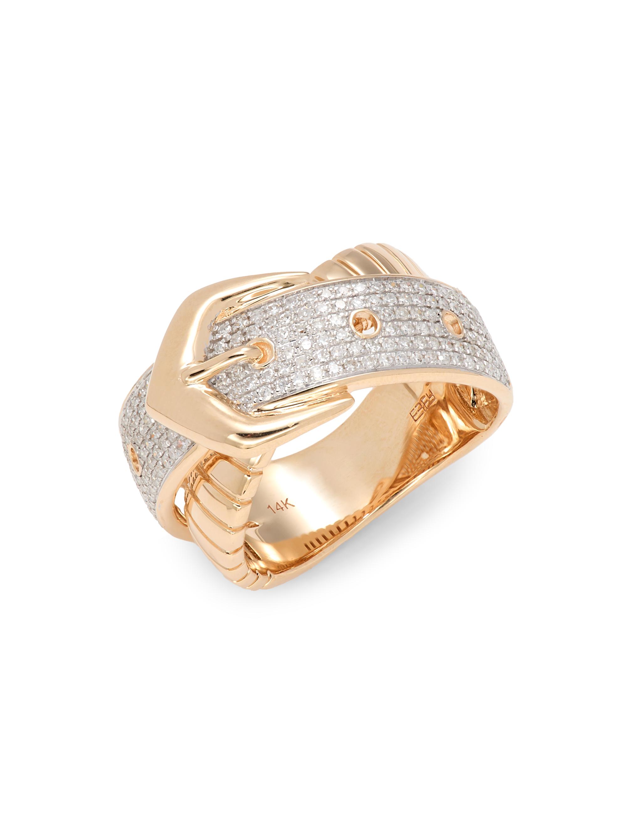 Click here for Effy Womens 14K Yellow Gold & 0.50 TCW Diamond Rin... prices