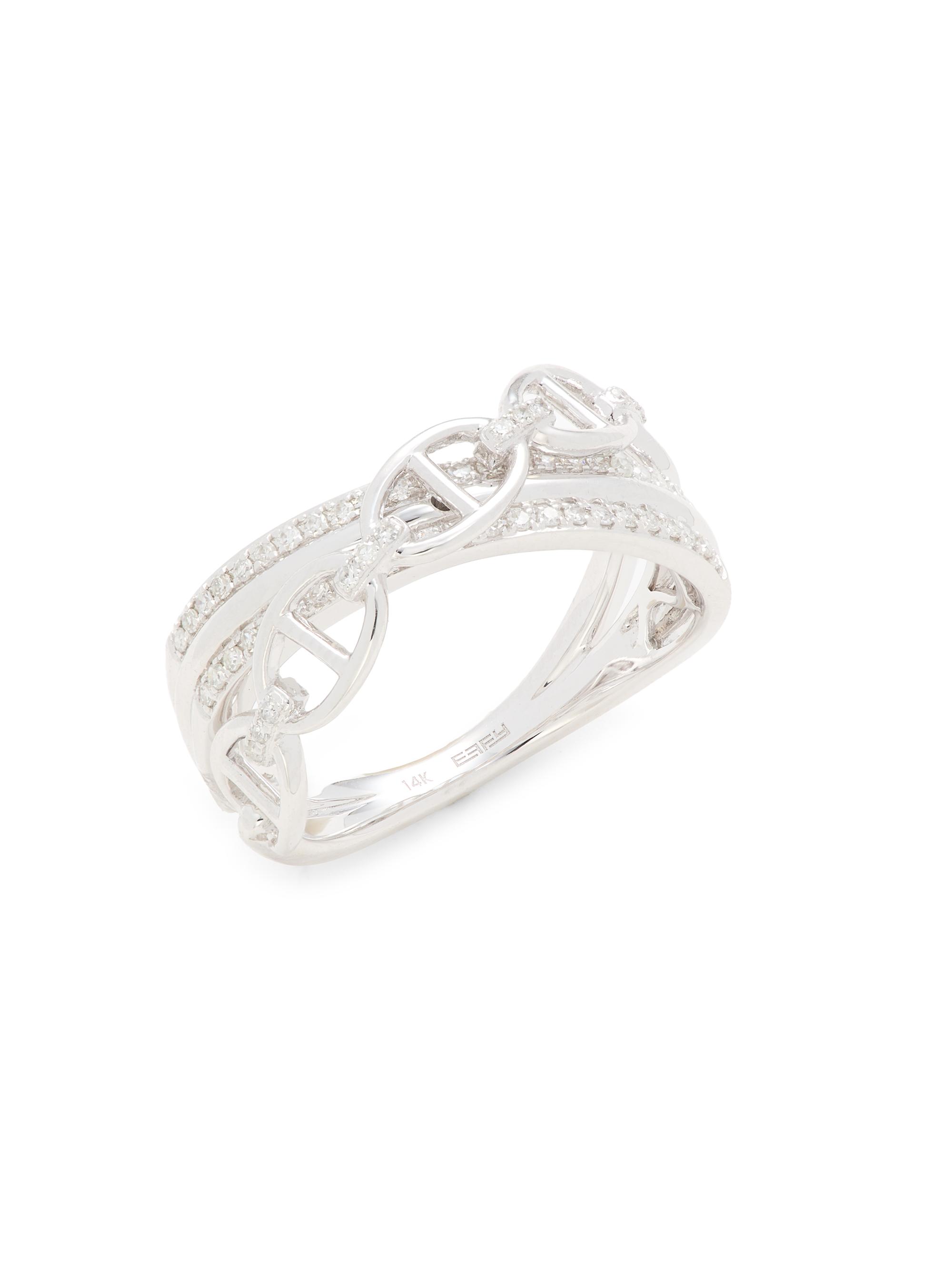 Click here for Effy Womens 14K White Gold & 0.23 TCW Diamond Ring... prices