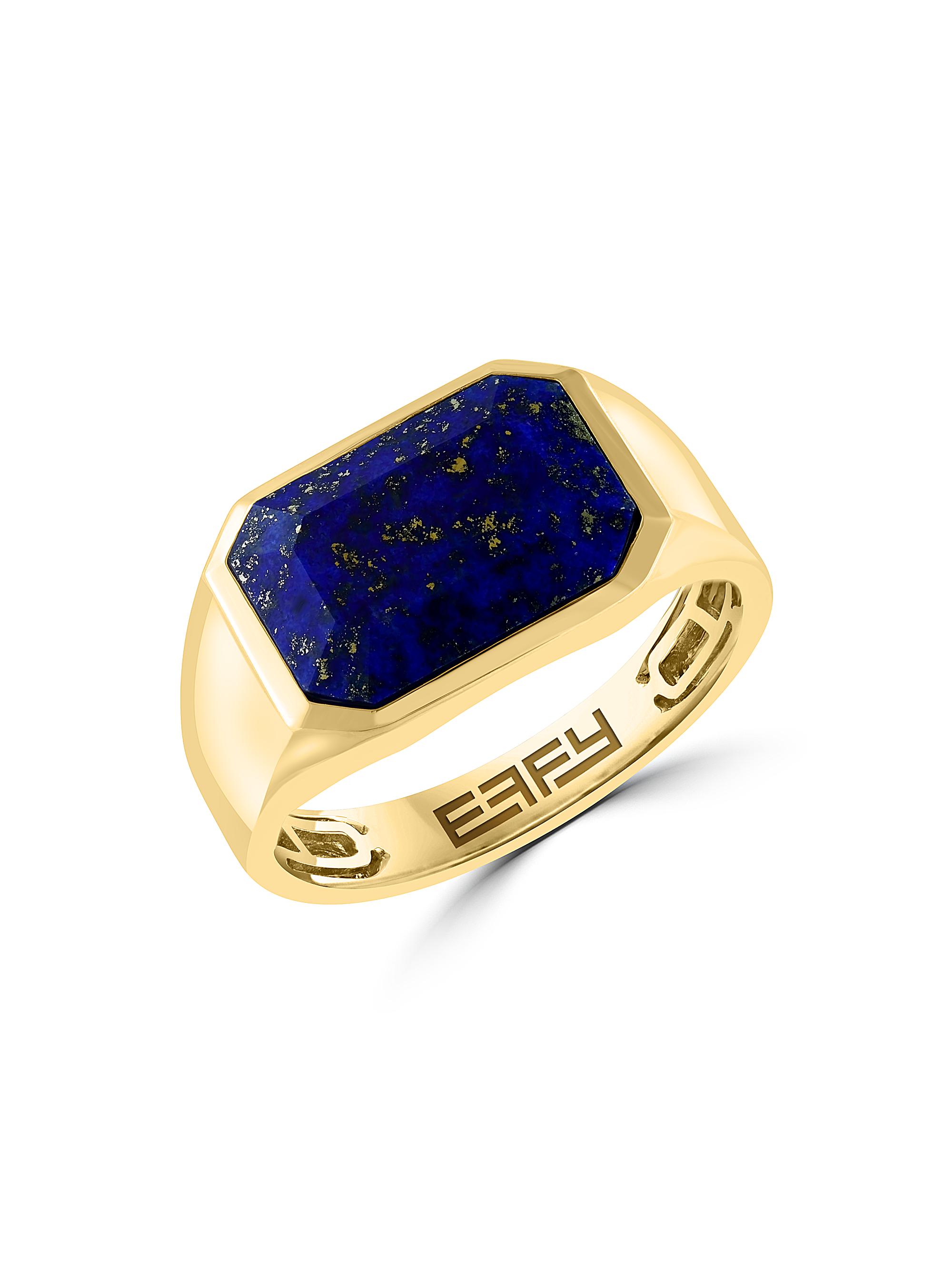 Click here for Effy Mens 14K Yellow Gold & Lapis Signet Ring - Si... prices