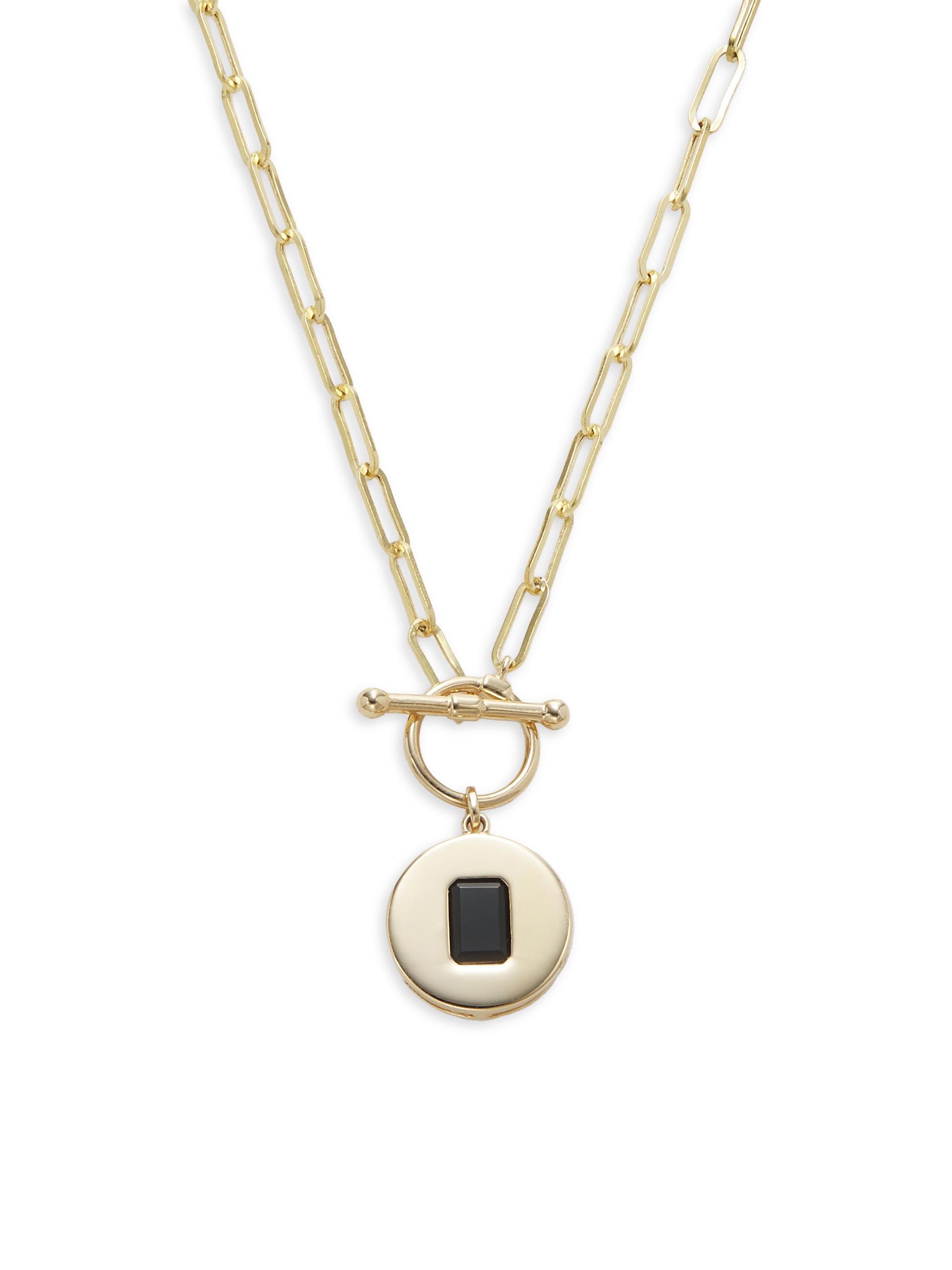 Click here for Effy Womens 14K Yellow Gold & Onyx Toggle Necklace... prices