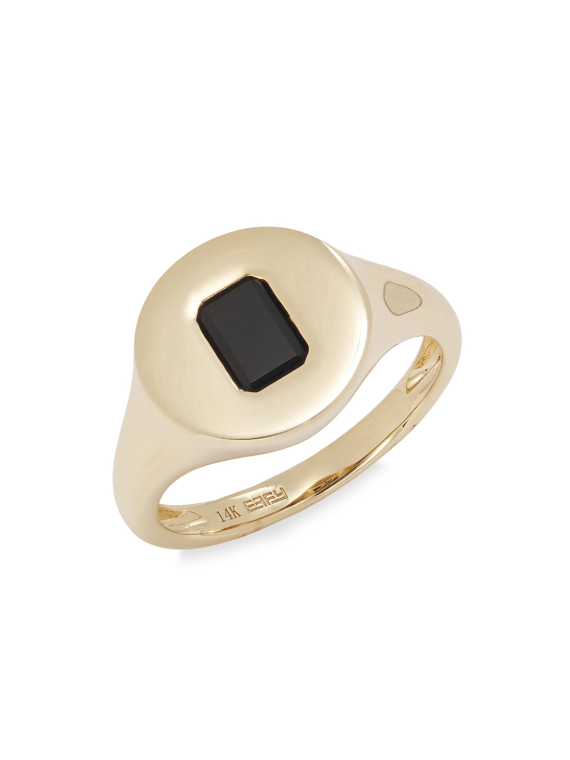 Click here for Effy Womens 14K Yellow Gold & Onyx Ring - Yellow G... prices