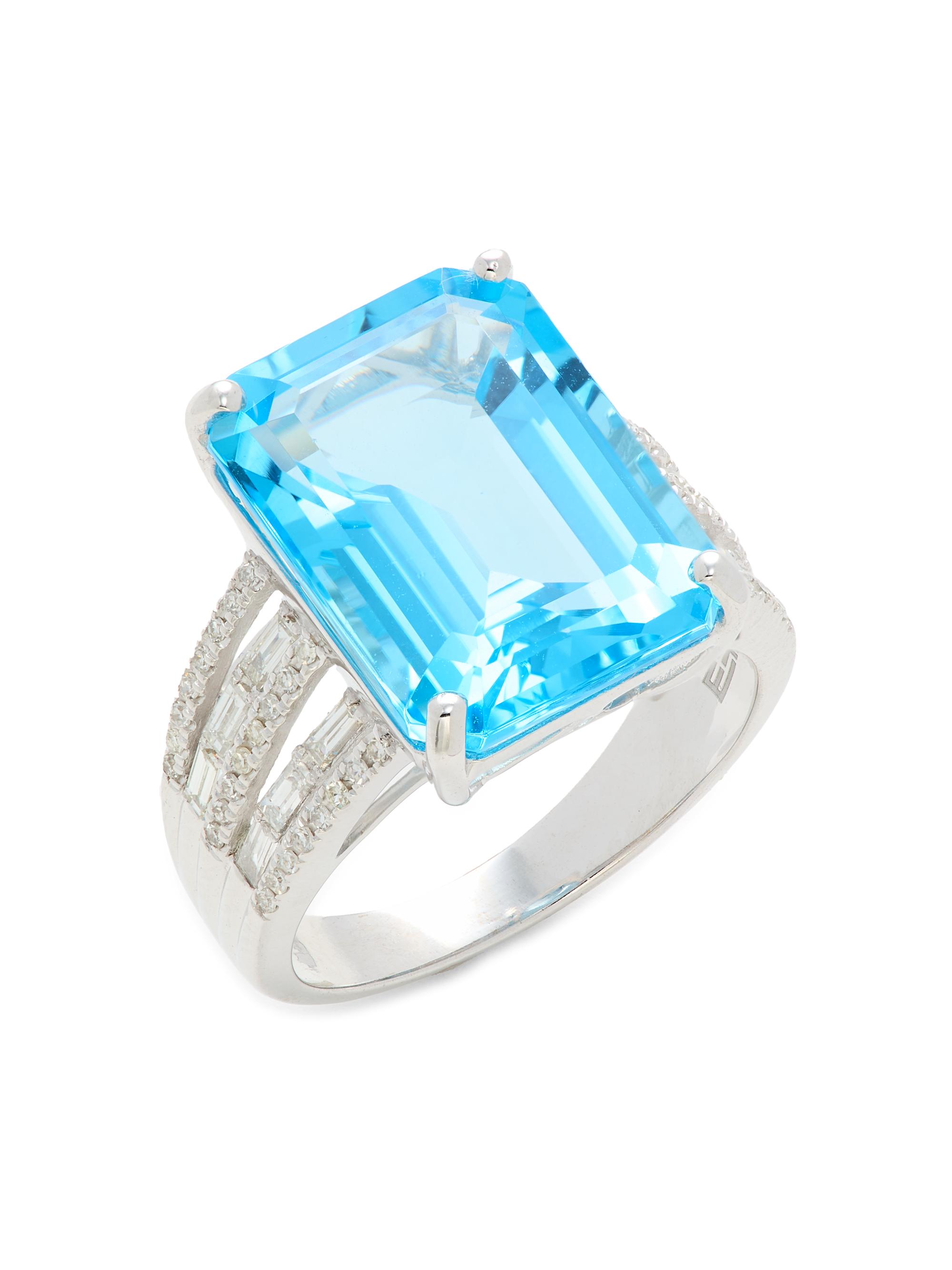 Click here for Effy Womens 14K White Gold  Blue Topaz & 0.44 TCW... prices