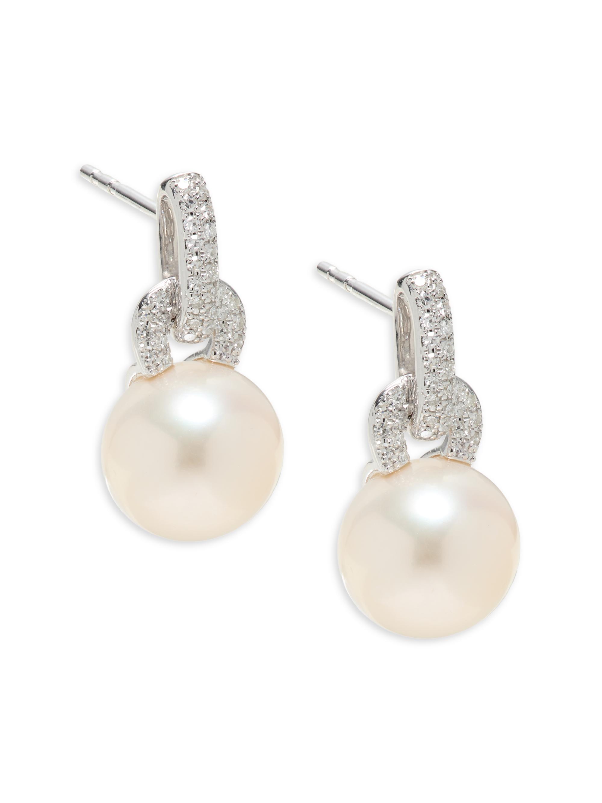 Click here for Effy Womens 14K White Gold  Round Freshwater Pearl... prices