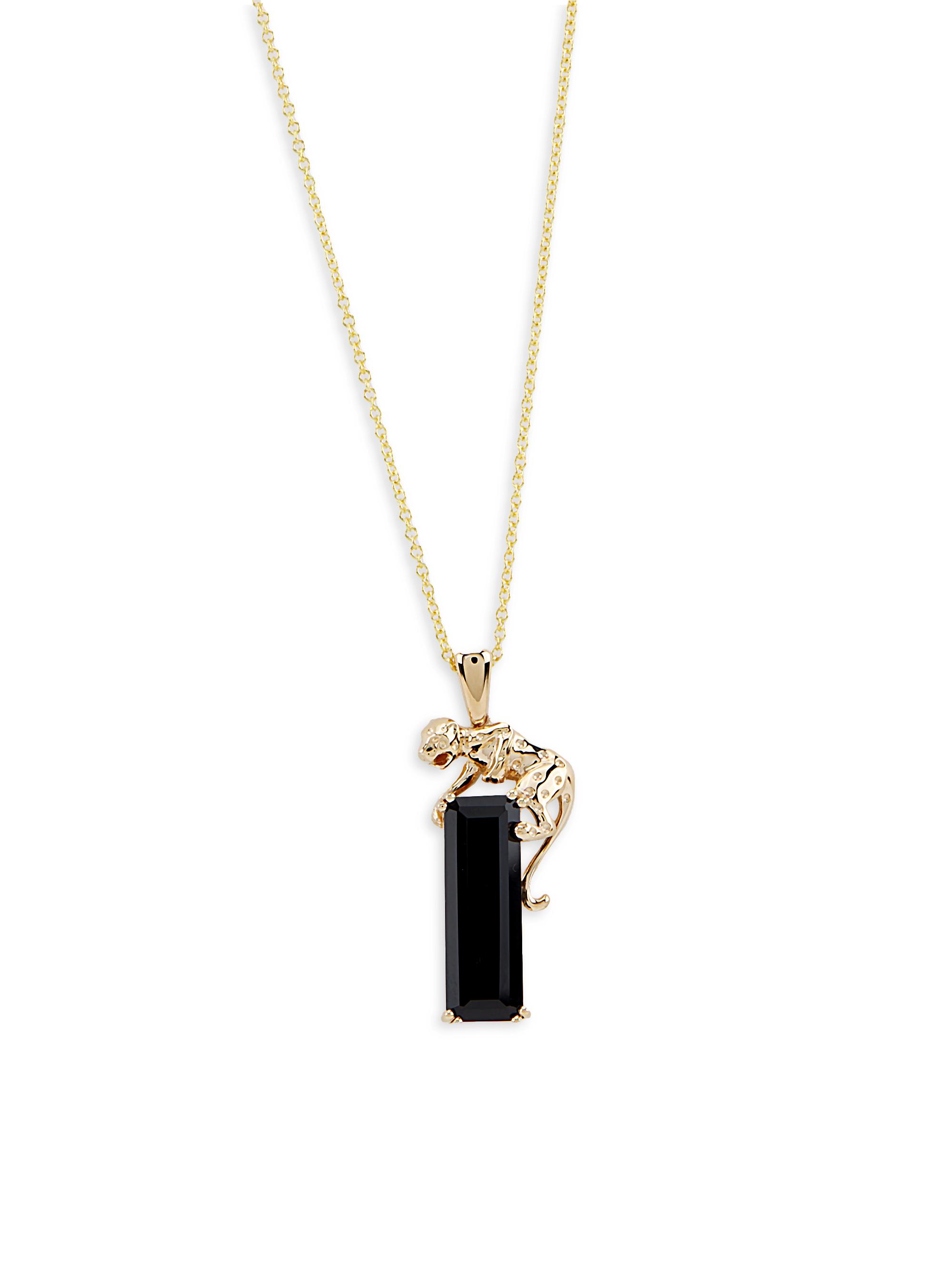 Click here for Effy Womens 14K Yellow Gold & 6 TCW Onyx Pendant N... prices