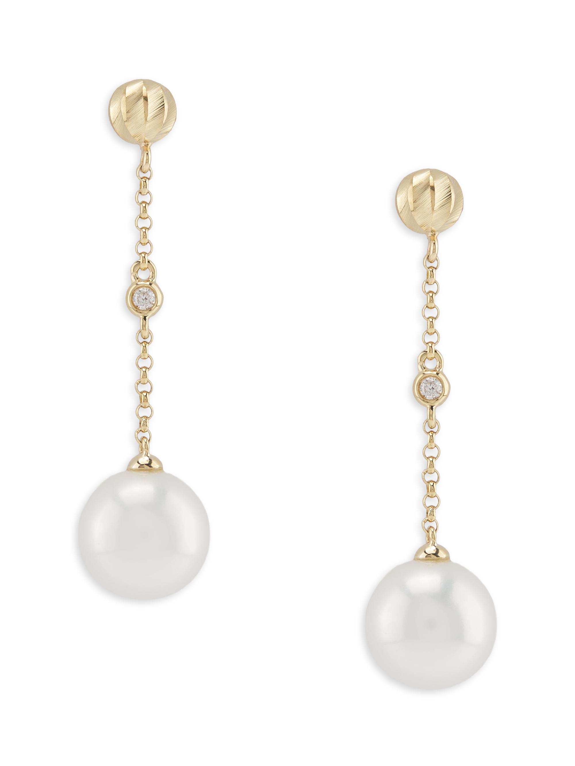 Click here for Effy Womens 14K Yellow Gold  Freshwater Pearl & 0.... prices